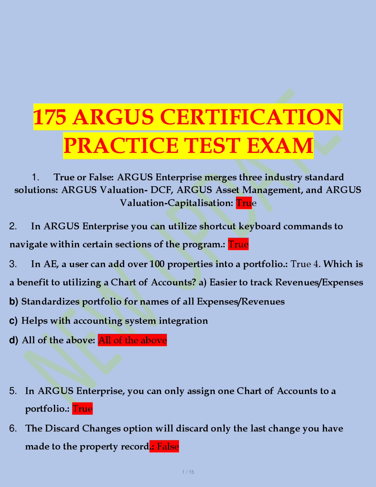 175 ARGUS CERTIFICATION PRACTICE TEST EXAM QUESTIONS AND ANSWERS.pdf ...