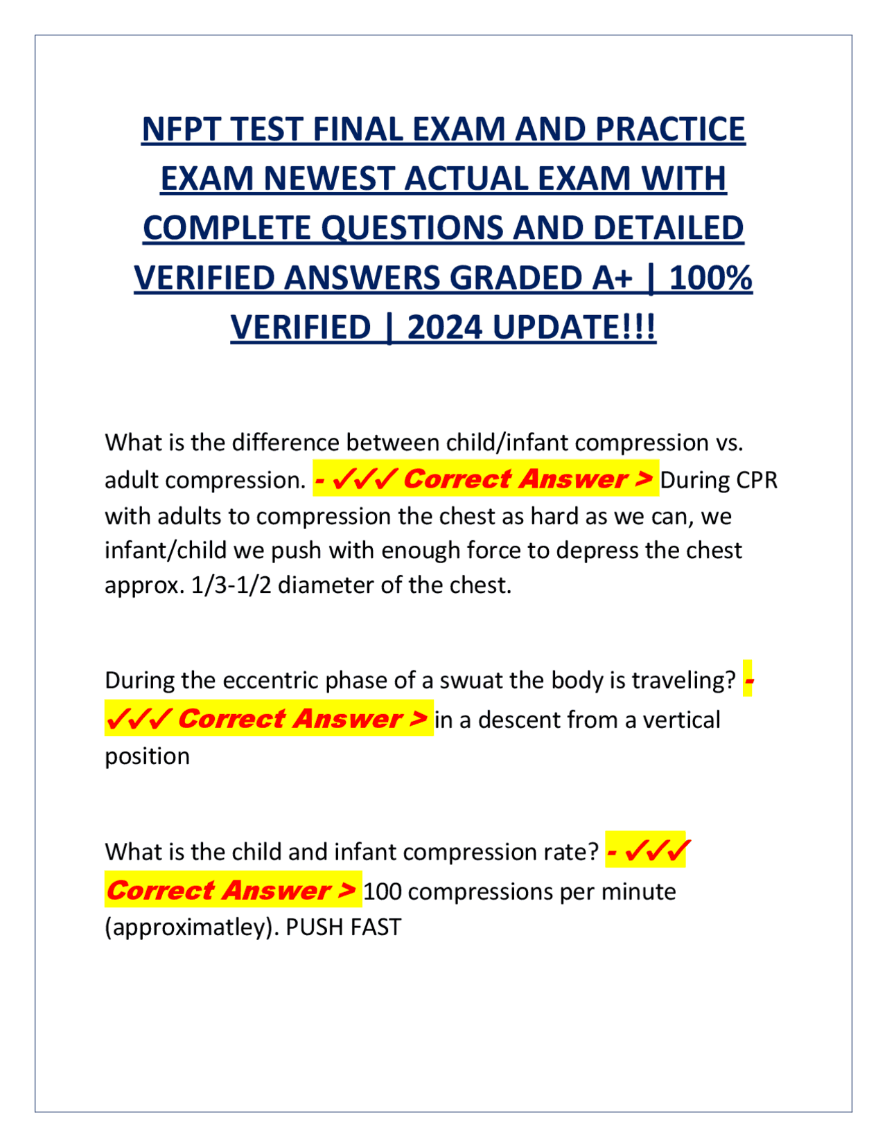NFPT TEST FINAL EXAM AND PRACTICE EXAM NEWEST ACTUAL EXAM WITH COMPLETE ...
