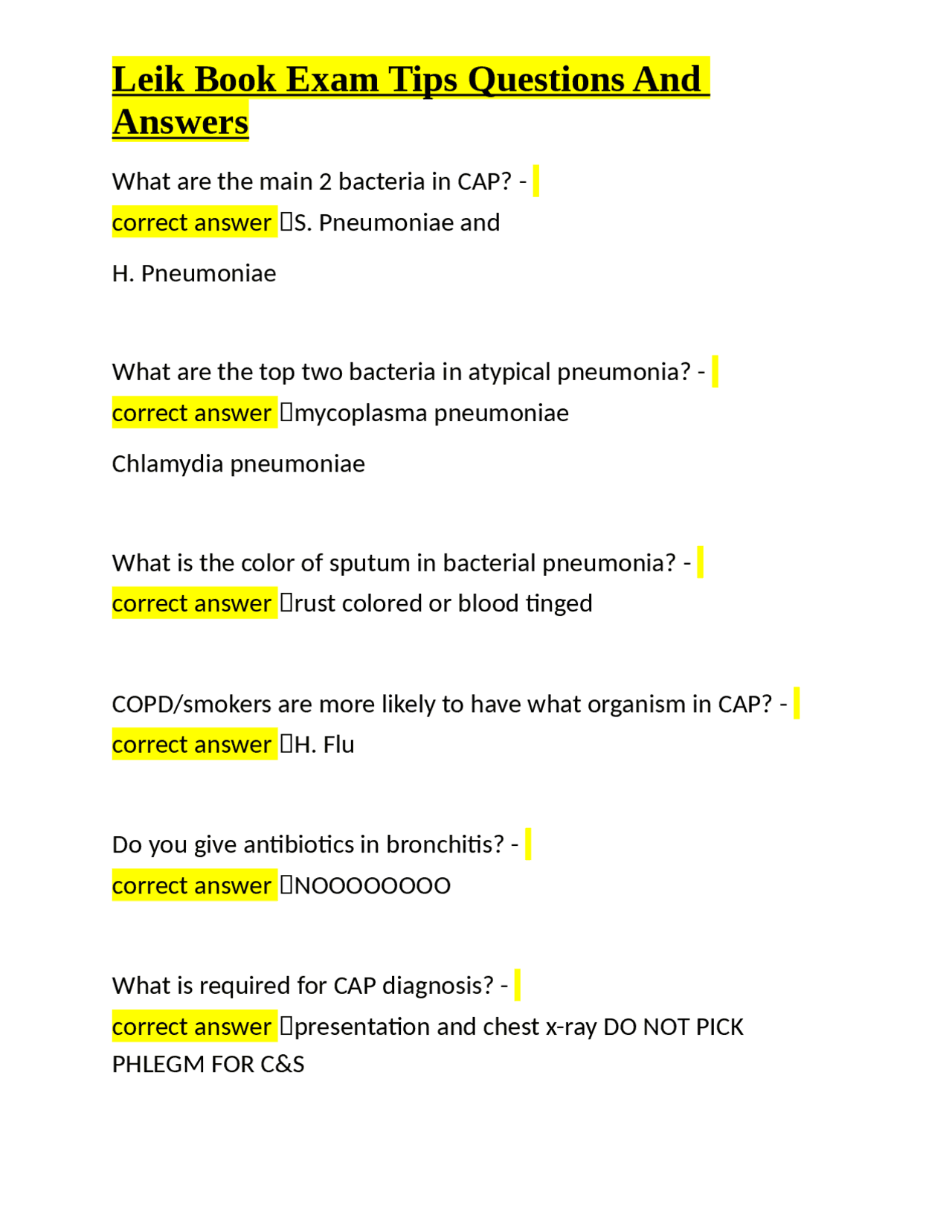 Leik Book Exam Tips: Questions and Answers for Medical Students | Exams ...