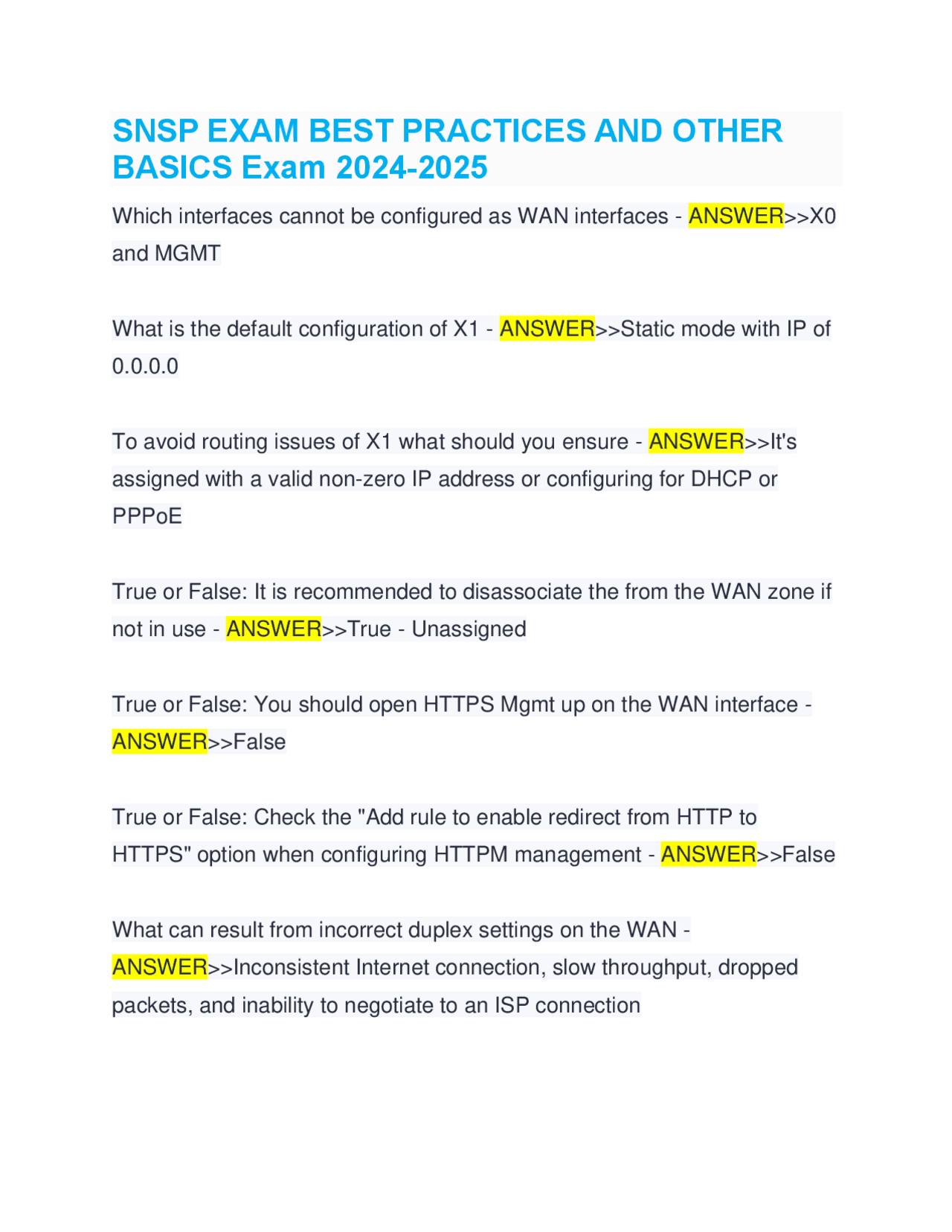 SNSP EXAM BEST PRACTICES AND OTHER BASICS Exam 2024-2025 | Exams ...