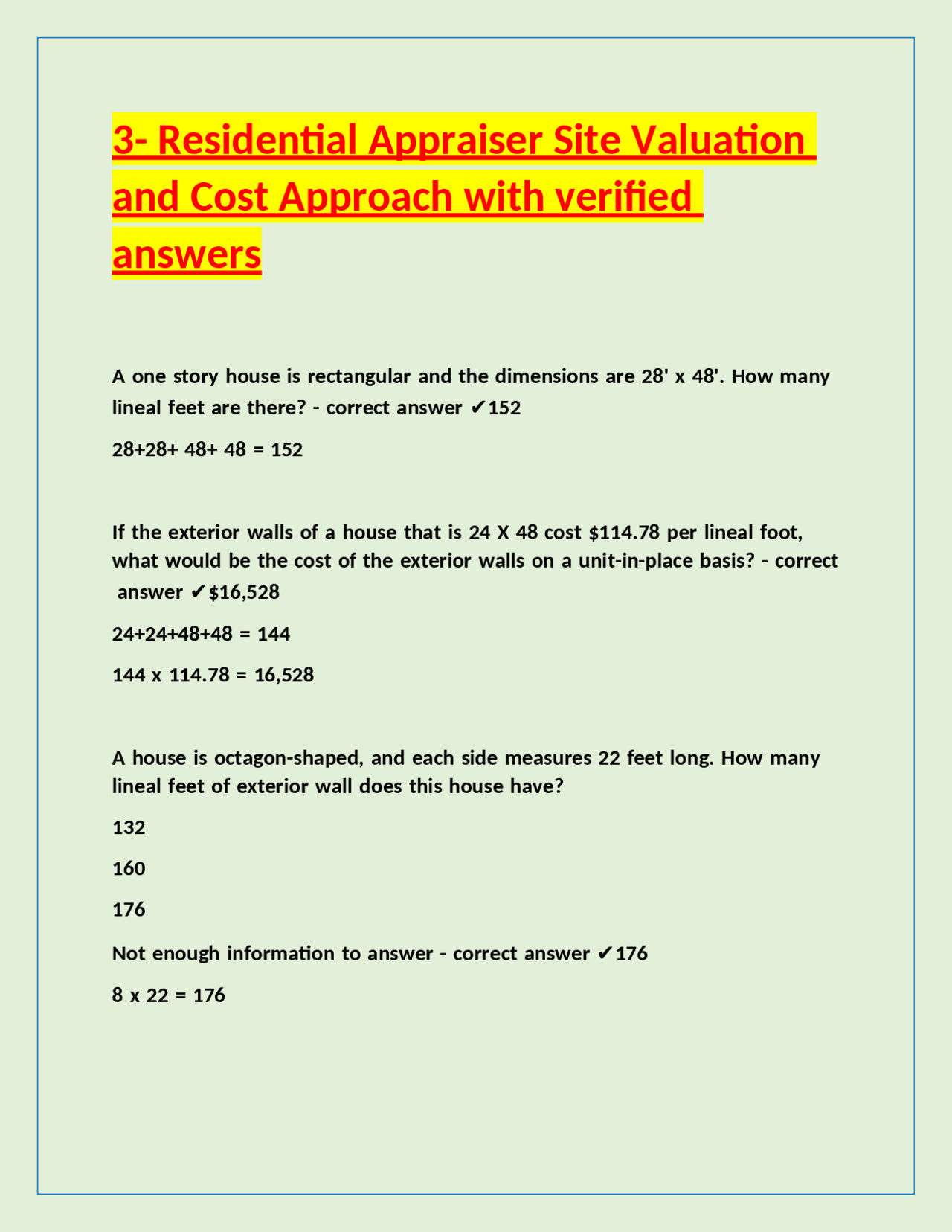 3- Residential Appraiser Site Valuation and Cost Approach with verified ...