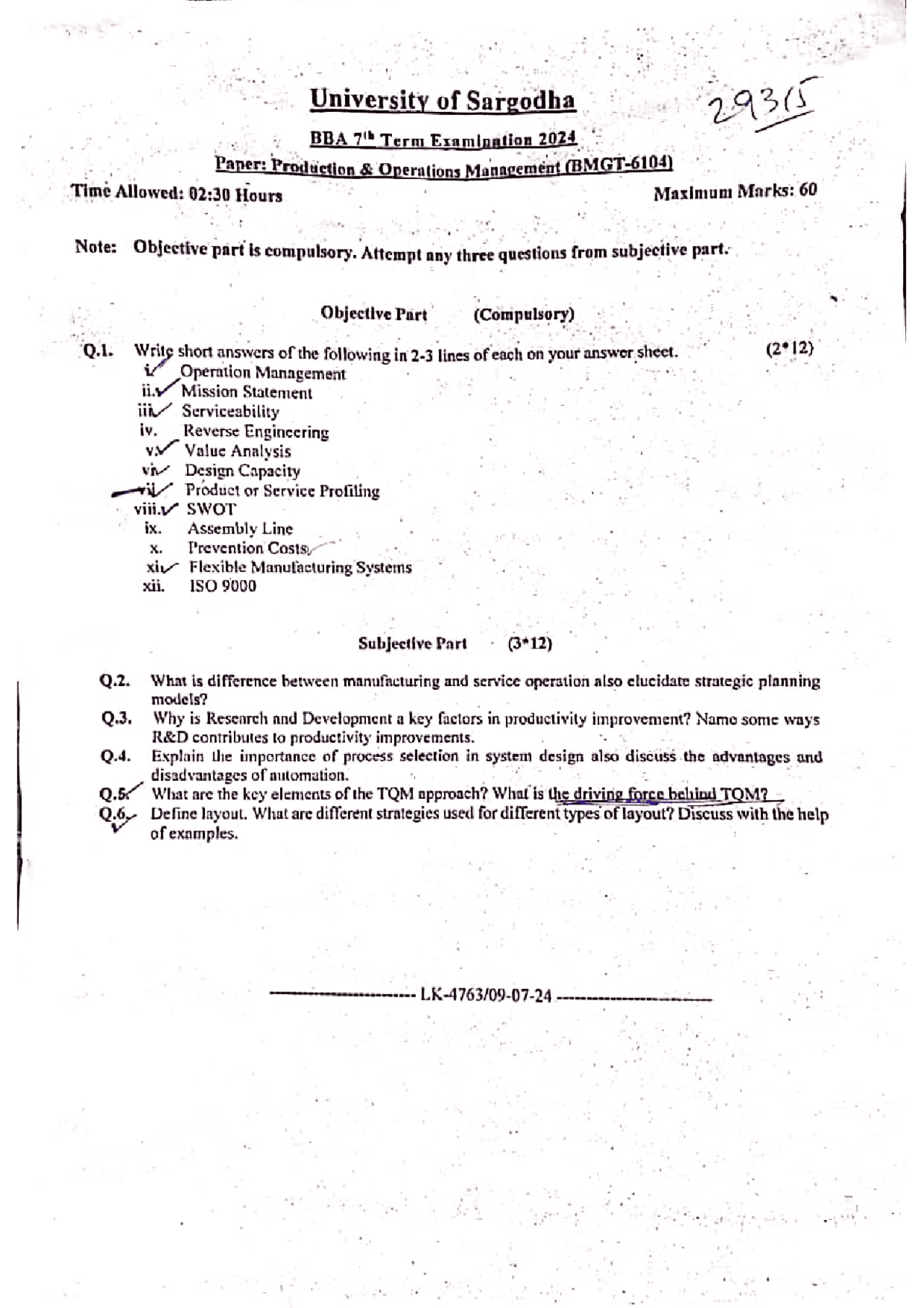 7th Term Past Papers (BBA) | Exams Financial Accounting | Docsity