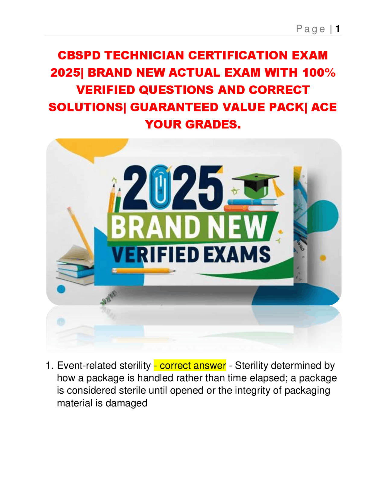 CBSPD TECHNICIAN CERTIFICATION EXAM 2025| BRAND NEW ACTUAL EXAM ...