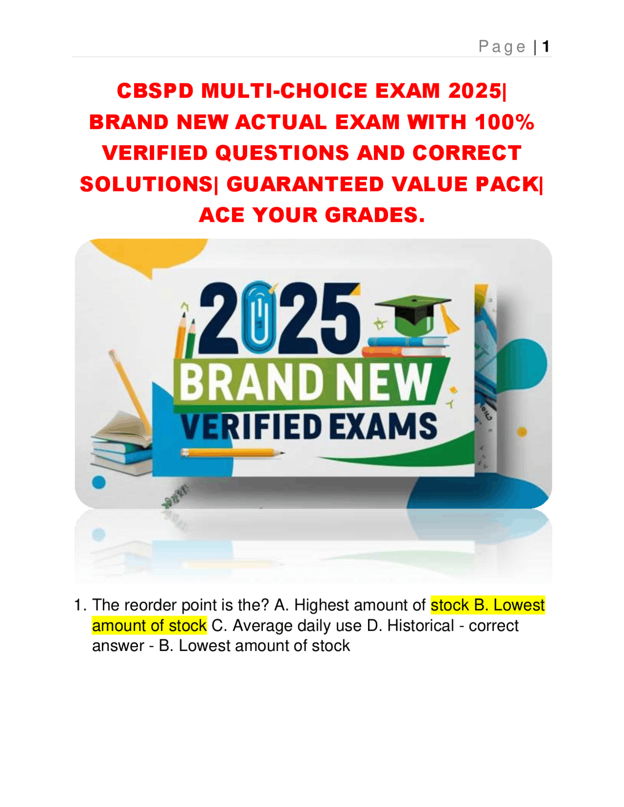 CBSPD MULTI-CHOICE EXAM 2025| BRAND NEW ACTUAL EXAM. | Exams Nursing ...