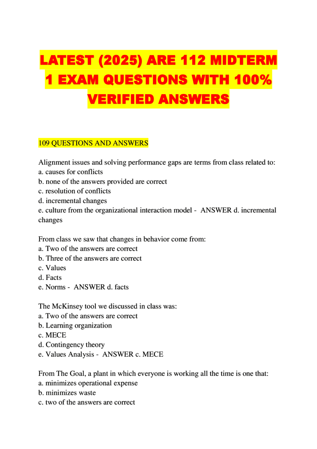 LATEST (2025) ARE 112 MIDTERM 1 EXAM QUESTIONS WITH 100% VERIFIED ...