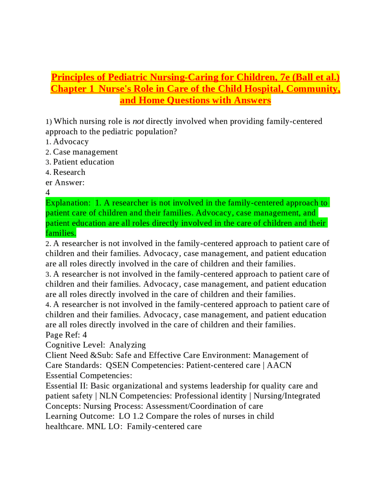 Principles of Pediatric Nursing-Caring for Children, 7e (Ball et al ...