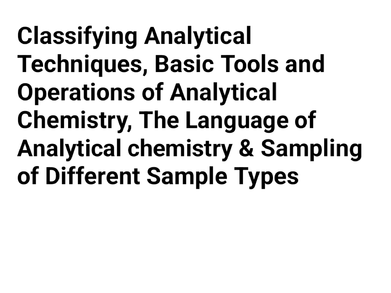 About sampling and separation techniques | Lecture notes Analytical ...
