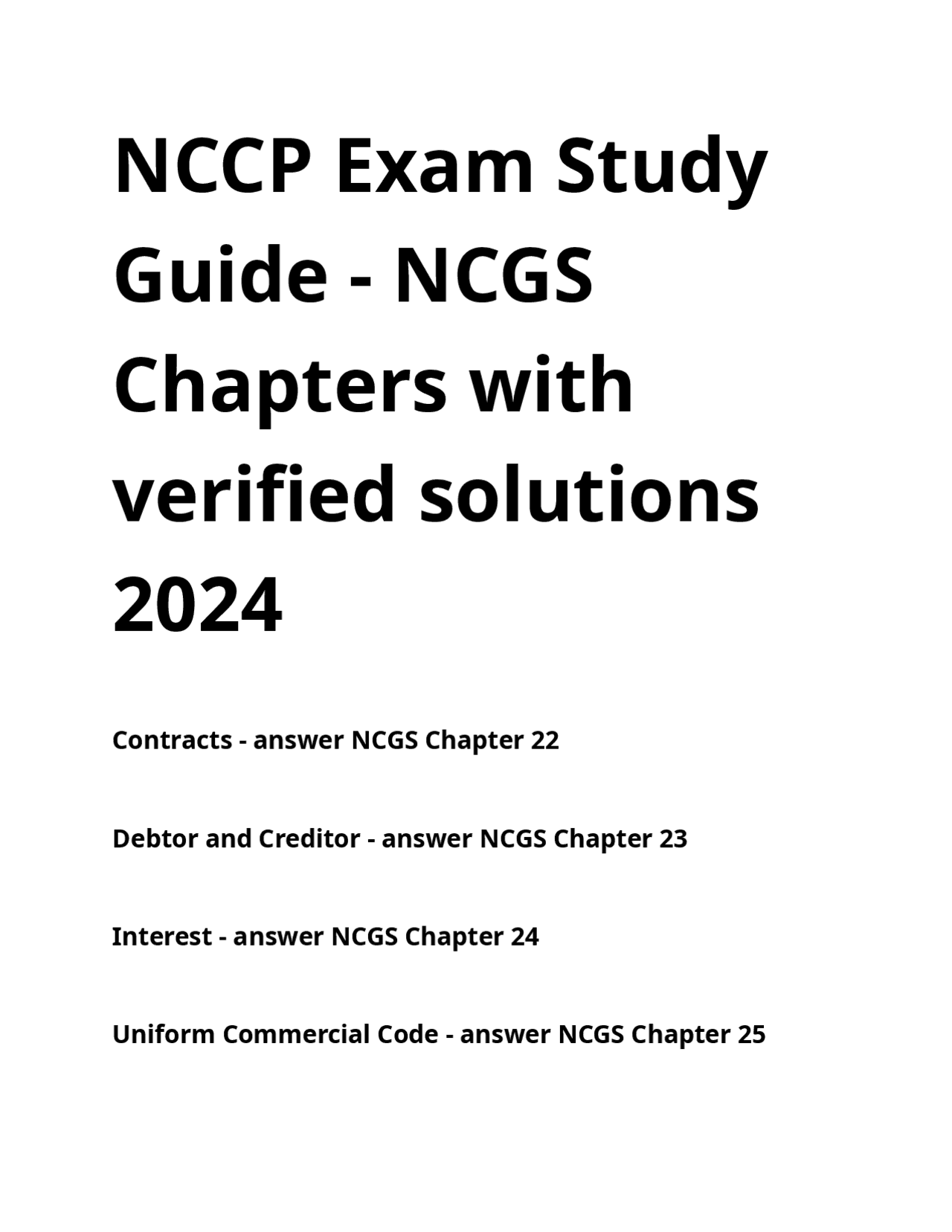 NCCP Exam Study Guide - NCGS Chapters with verified solutions 2024.docx ...