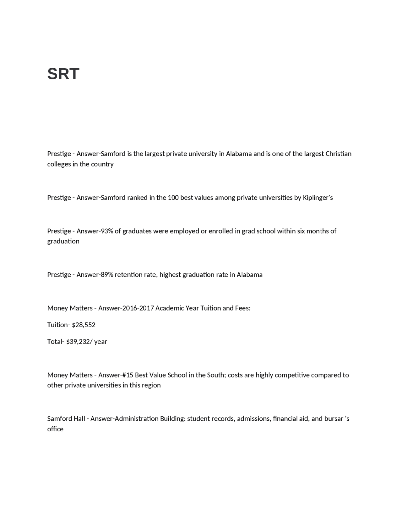 SRT Exam Questions with 100% Correct Solutions | Exams Nursing | Docsity