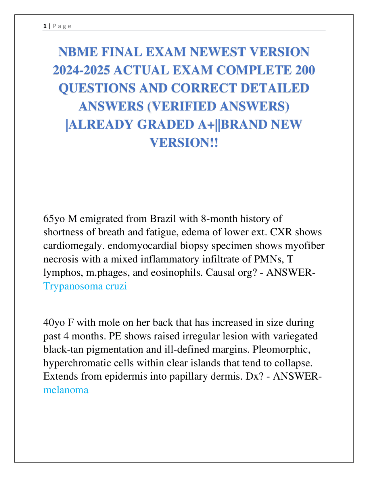 NBME Final Exam Questions and Answers: A Comprehensive Review of ...