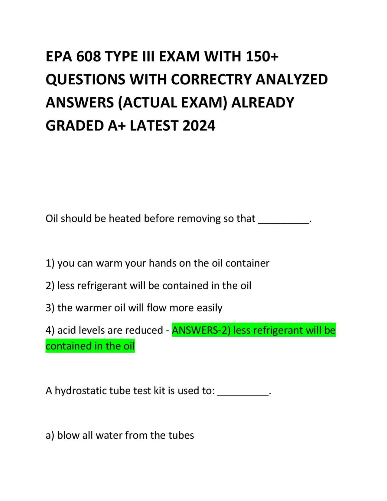 EPA 608 Type III Exam: 150+ Questions and Answers for Refrigeration ...