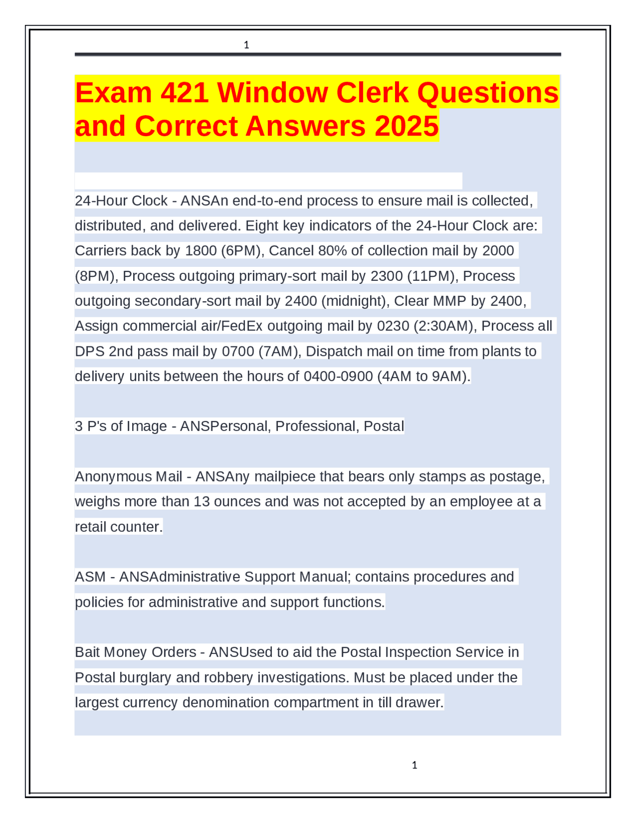 Window Clerk Exam Prep: Questions & Answers for Postal Services | Exams ...