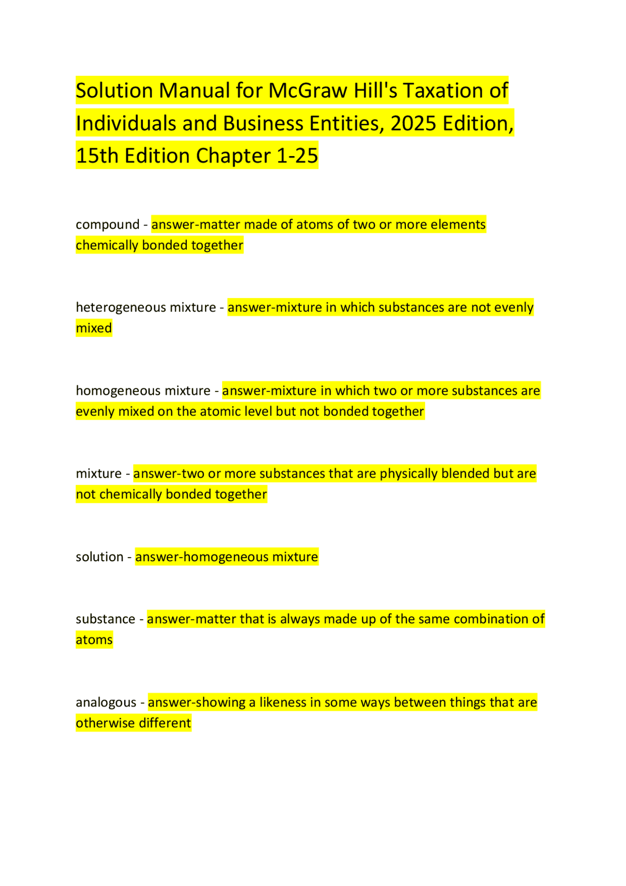 Solution Manual for McGraw Hill's Taxation of Individuals and Business ...