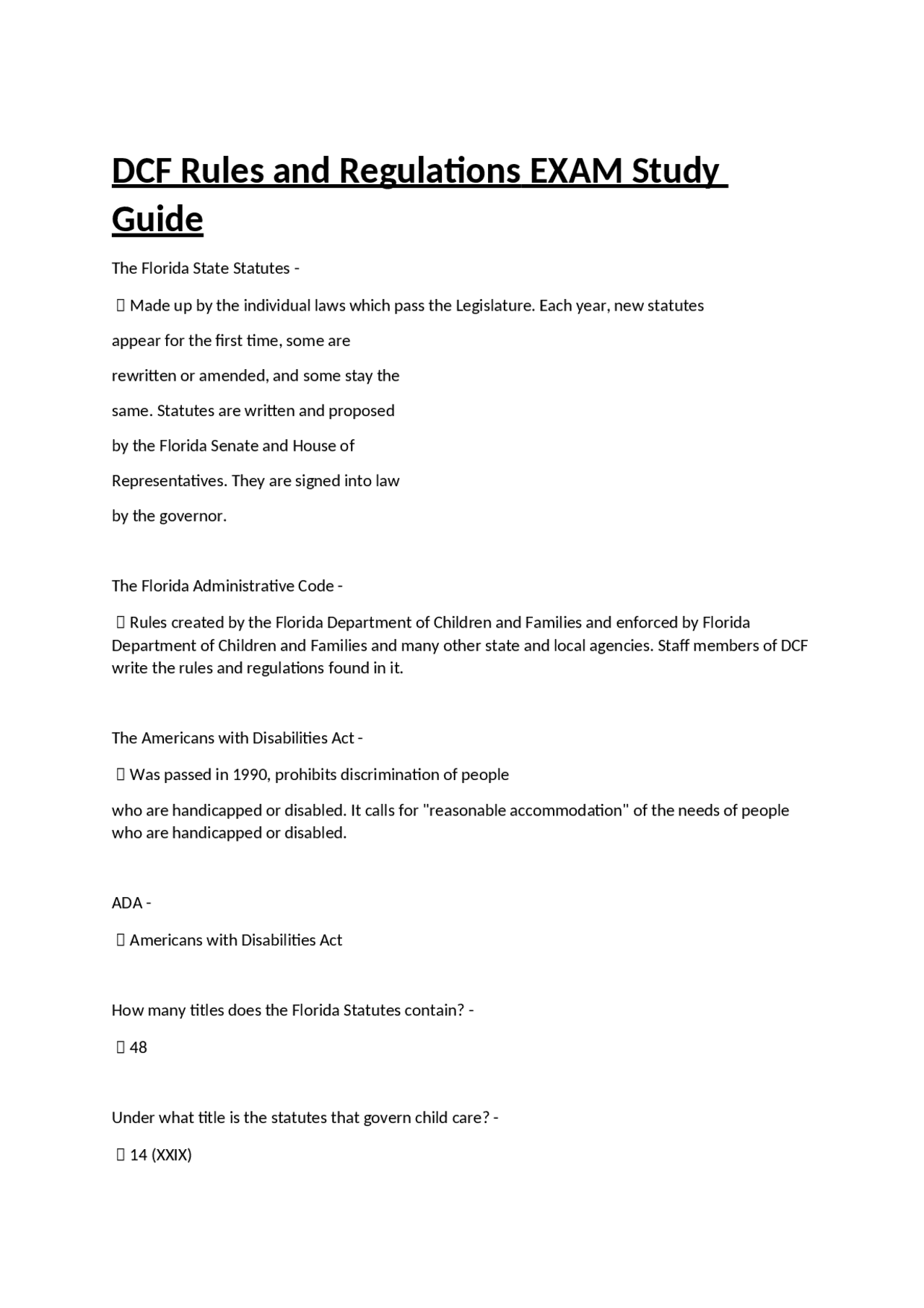 DCF Rules and Regulations EXAM Study Guide | Exams Civil Engineering ...