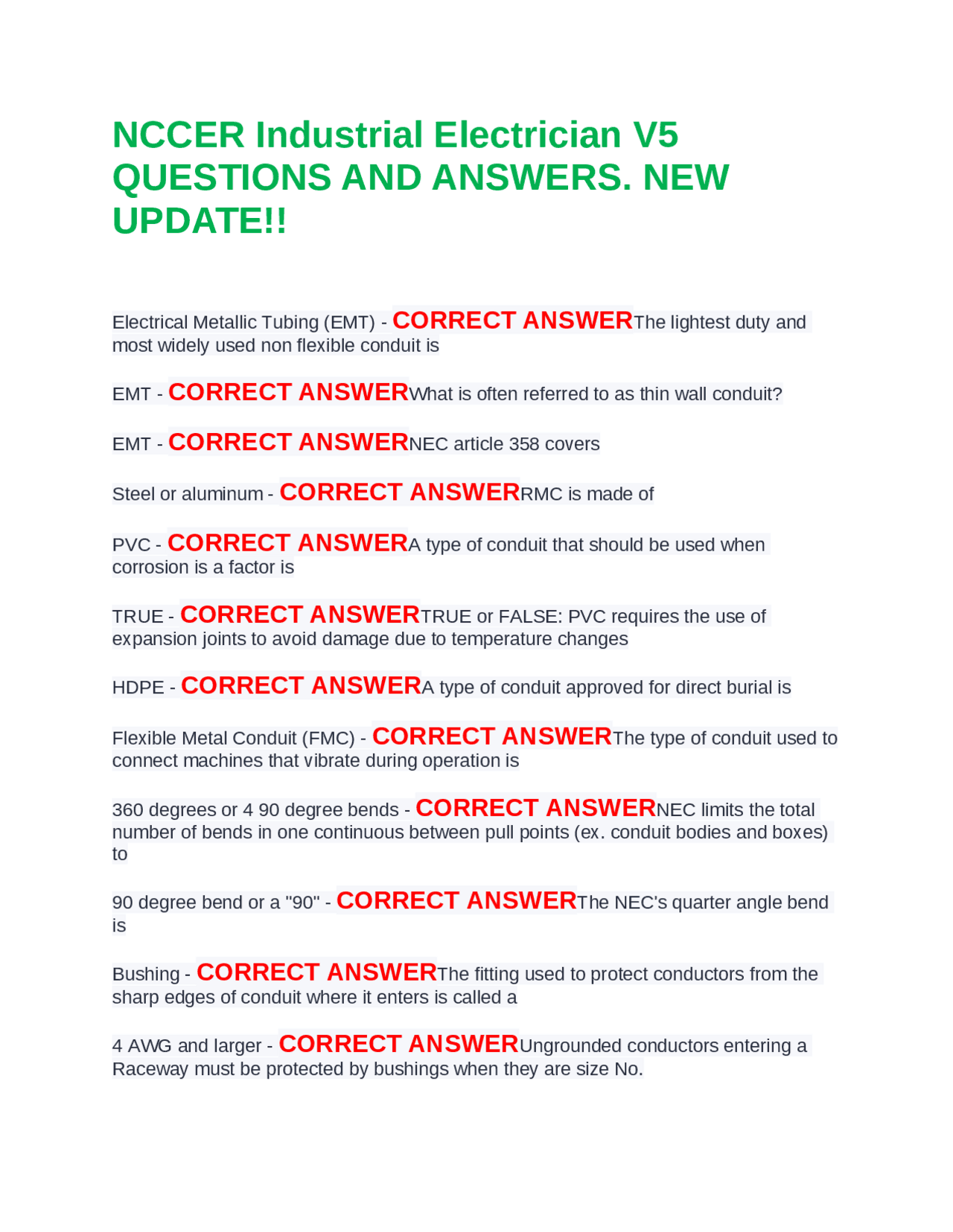 NCCER Industrial Electrician V5: Electrical Metallic Tubing (EMT ...