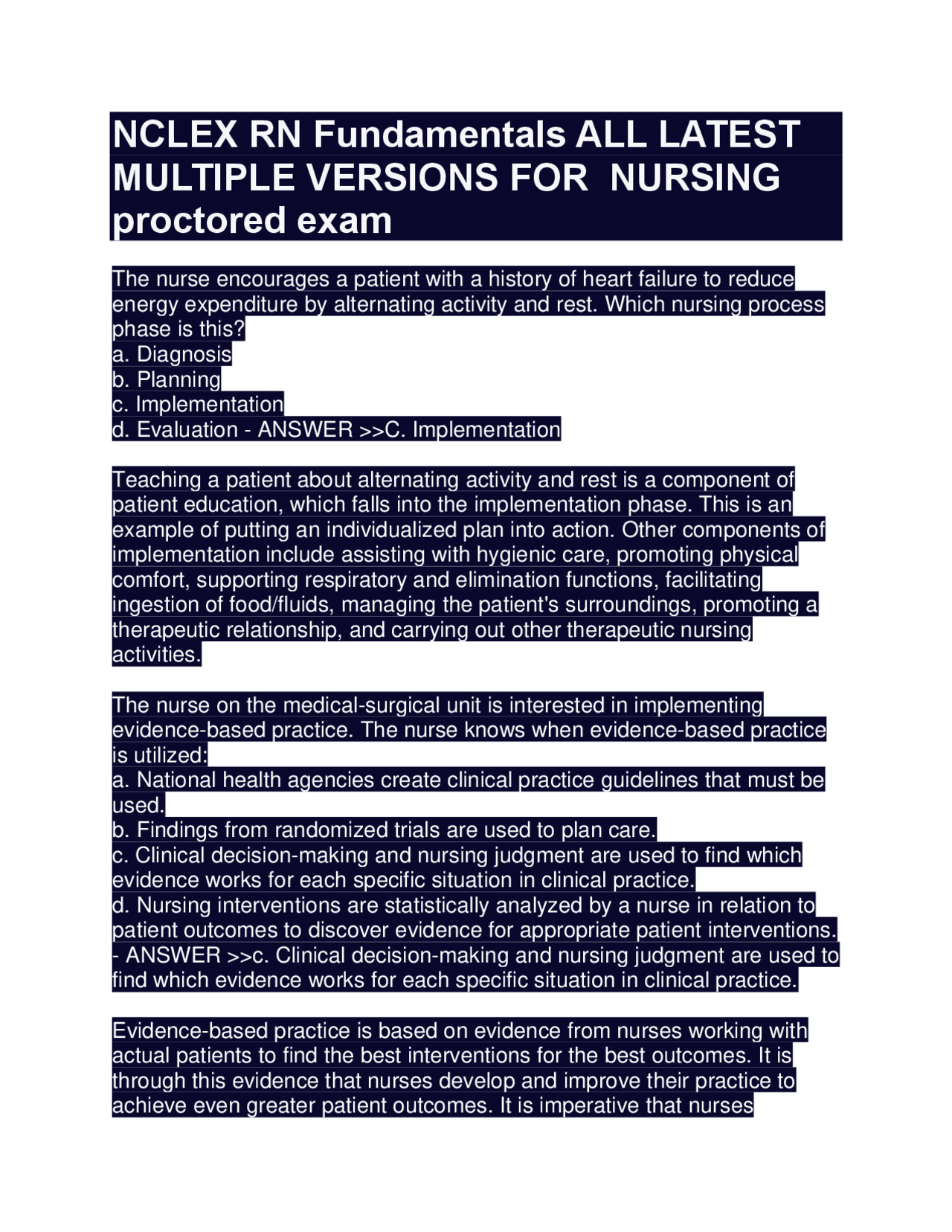 NCLEX RN Fundamentals Practice Questions: Multiple Choice Scenarios for ...