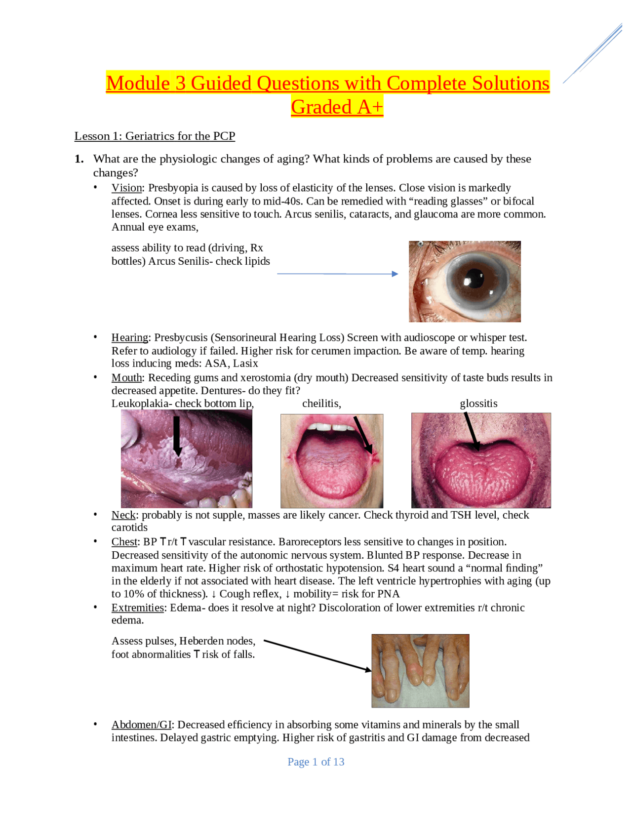 Module 3 Guided Questions with Complete Solutions Graded A+ | Exams ...