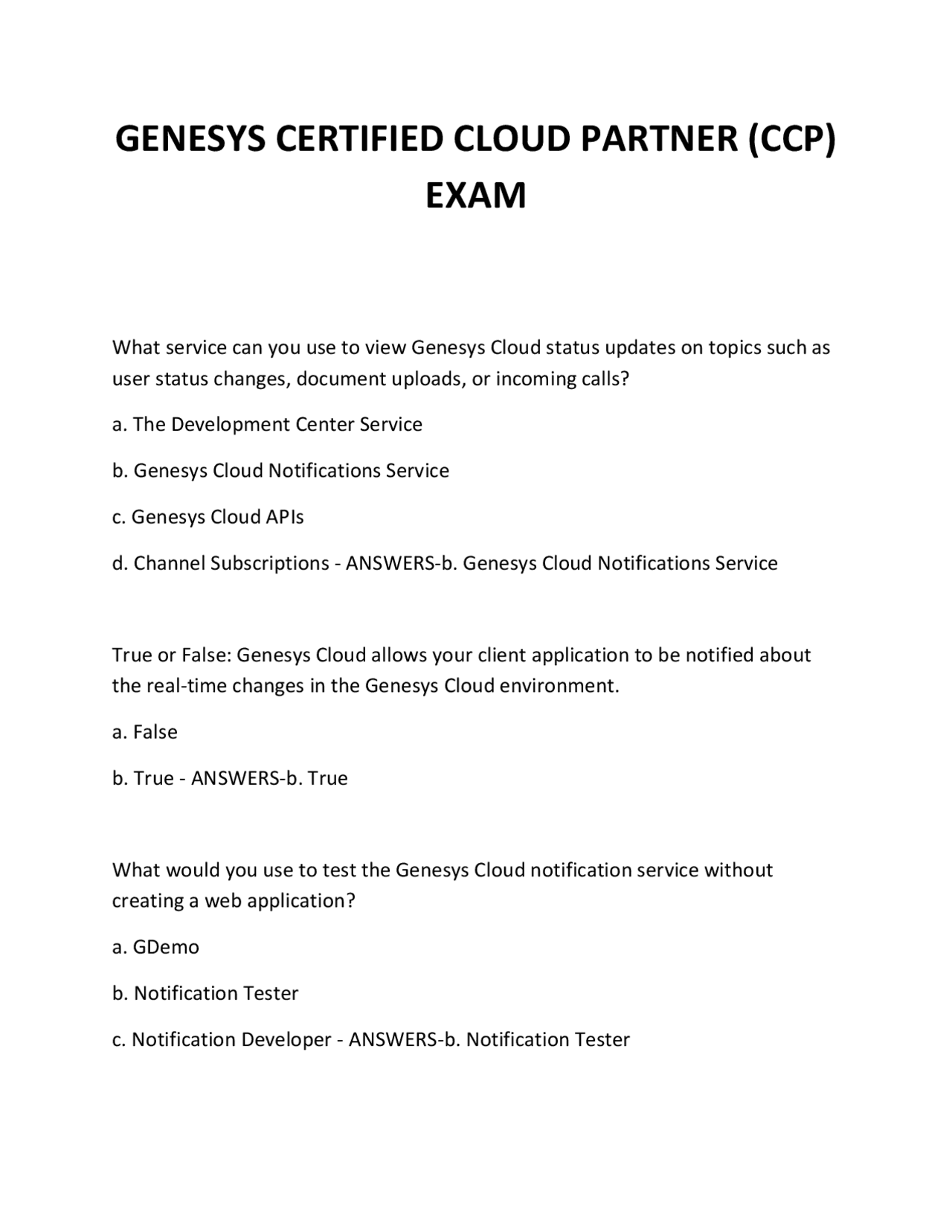 GENESYS CERTIFIED CLOUD PARTNER (CCP) EXAM QUESTIONS AND ANSWERS 2025 ...