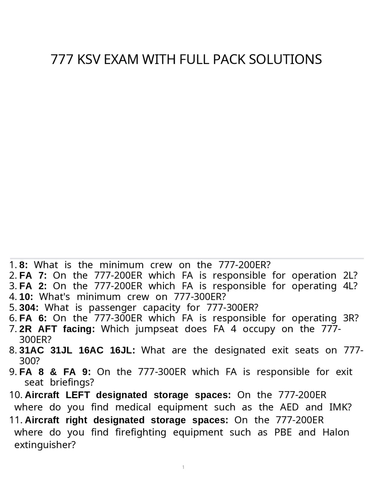 777 KSV exam with full pack solutions | Exams Advanced Education | Docsity