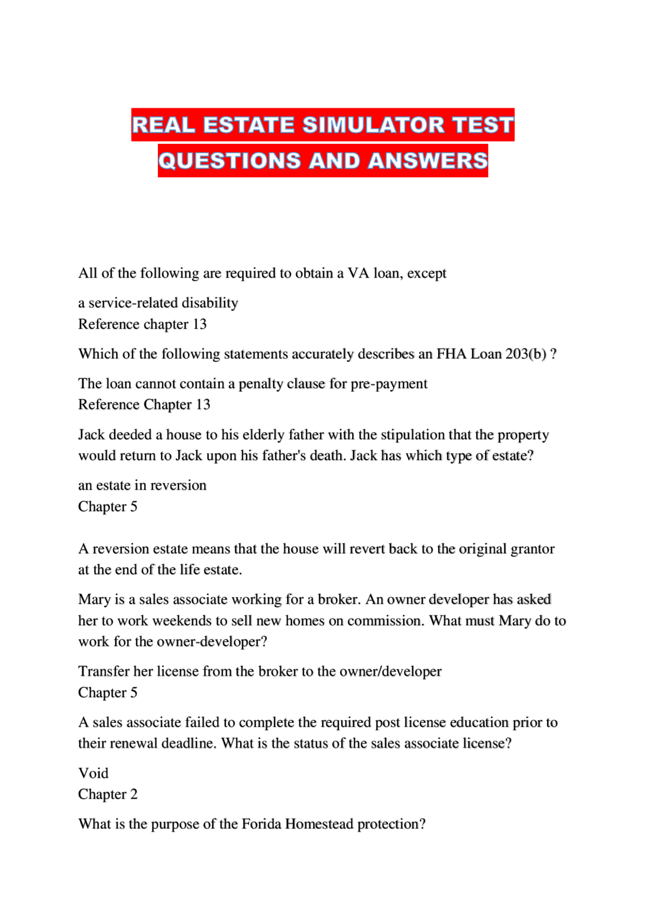 Real Estate Exam Preparation: Multiple Choice Questions and Answers ...