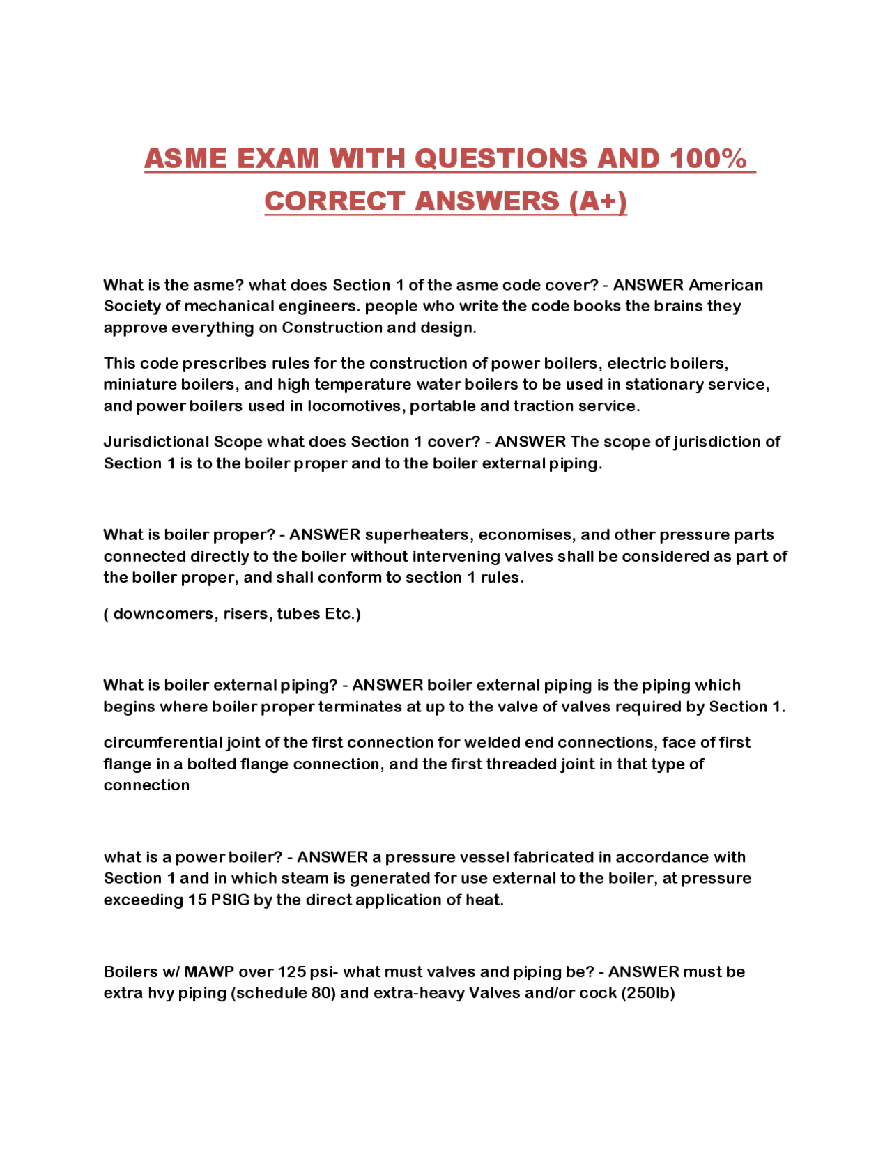 ASME Boiler Exam Questions and Answers: A Comprehensive Guide | Exams ...