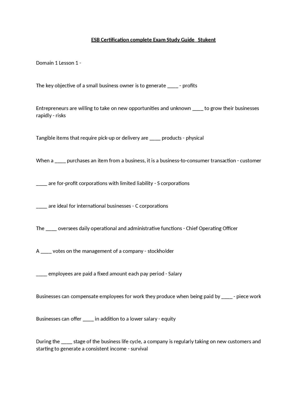 ESB Certification Complete Exam Study Guide: Domain 1 & 2 | Exams ...