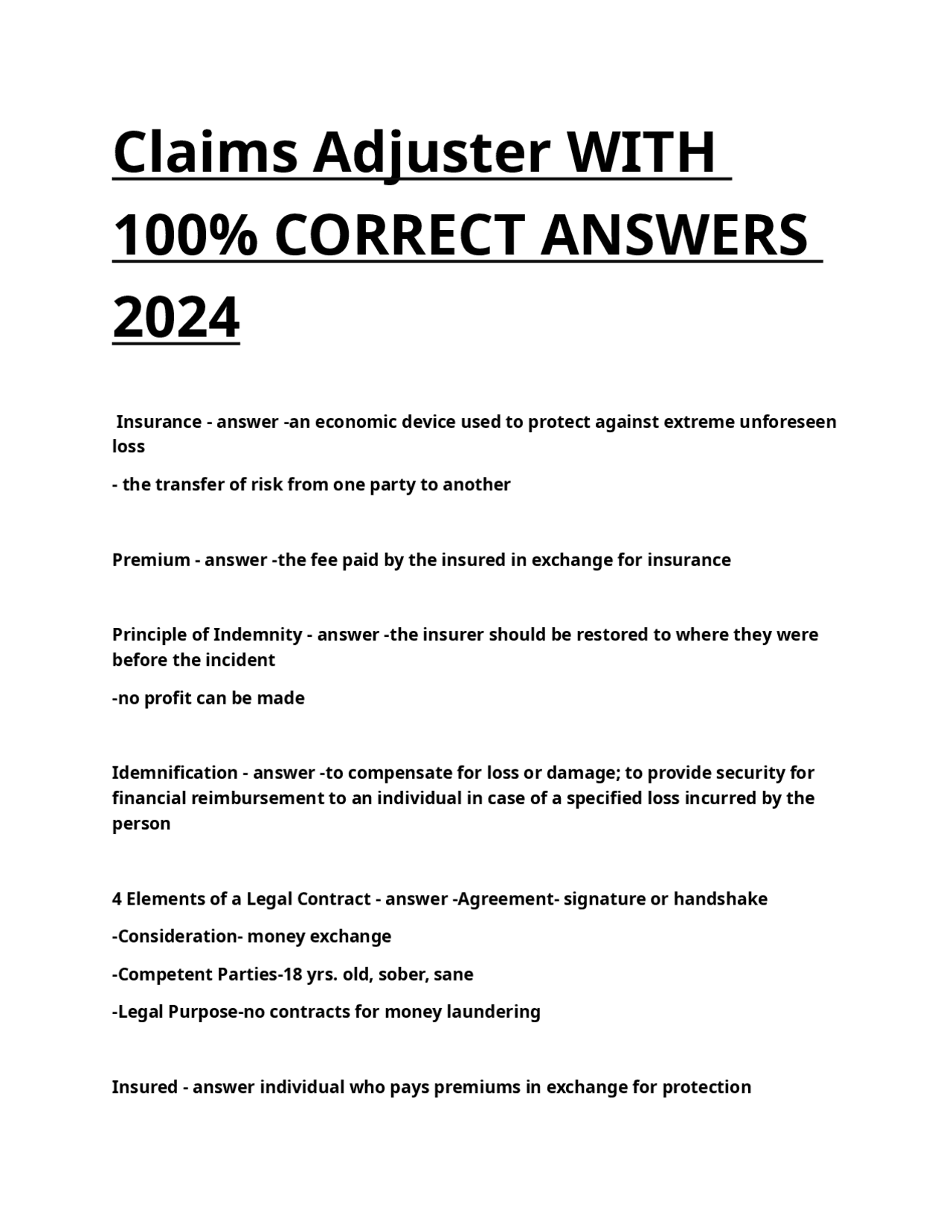 Insurance Concepts: Definitions, Principles, and Types | Exams Biology ...