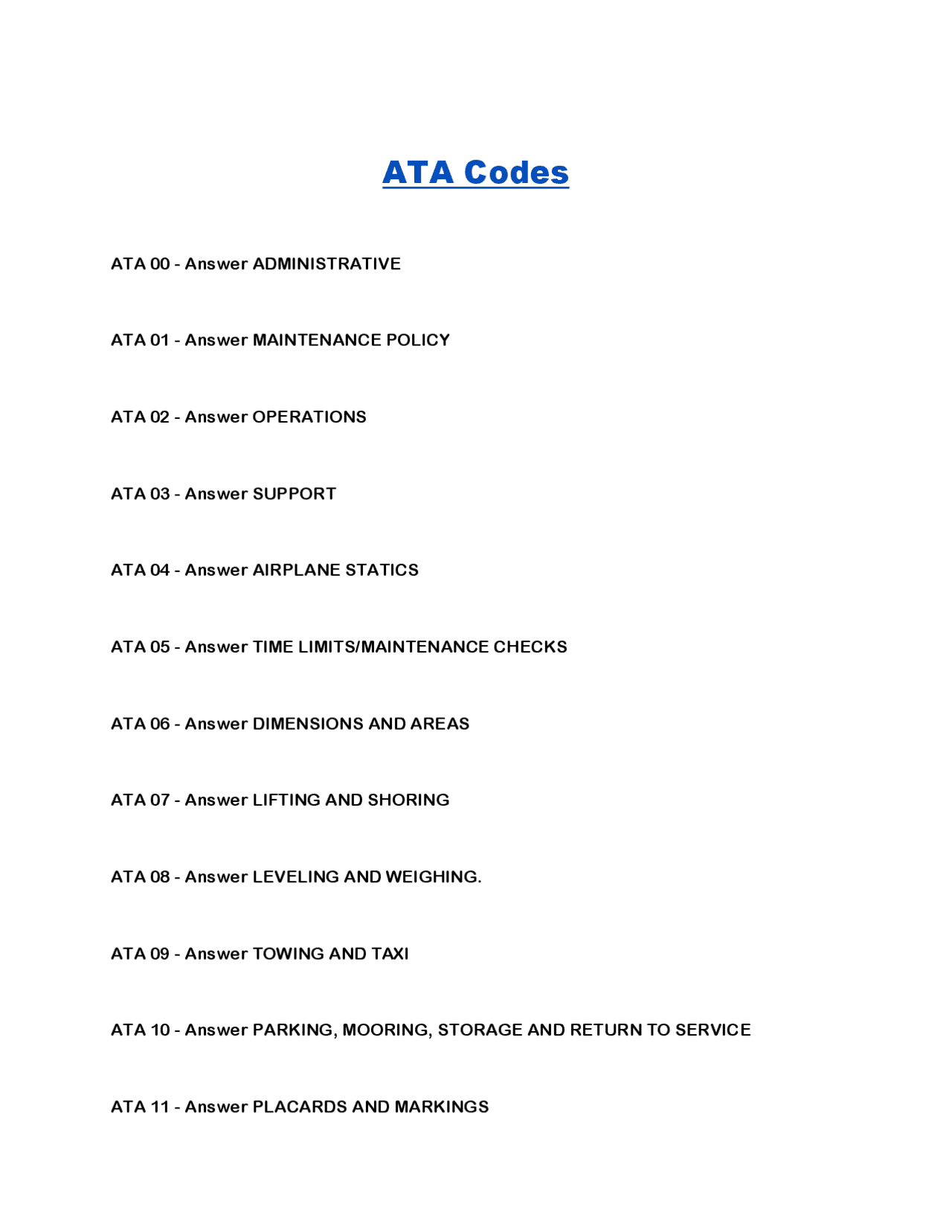 ATA Codes 2025-2026 With Complete Solutions | Exams Advanced Education ...