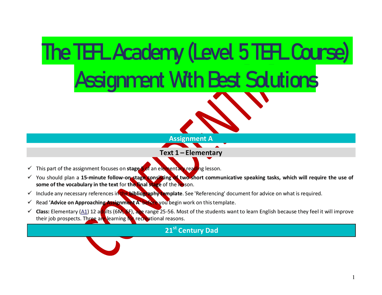 The TEFL Academy (Level 5 TEFL Course) Assignment With Best Solutions ...