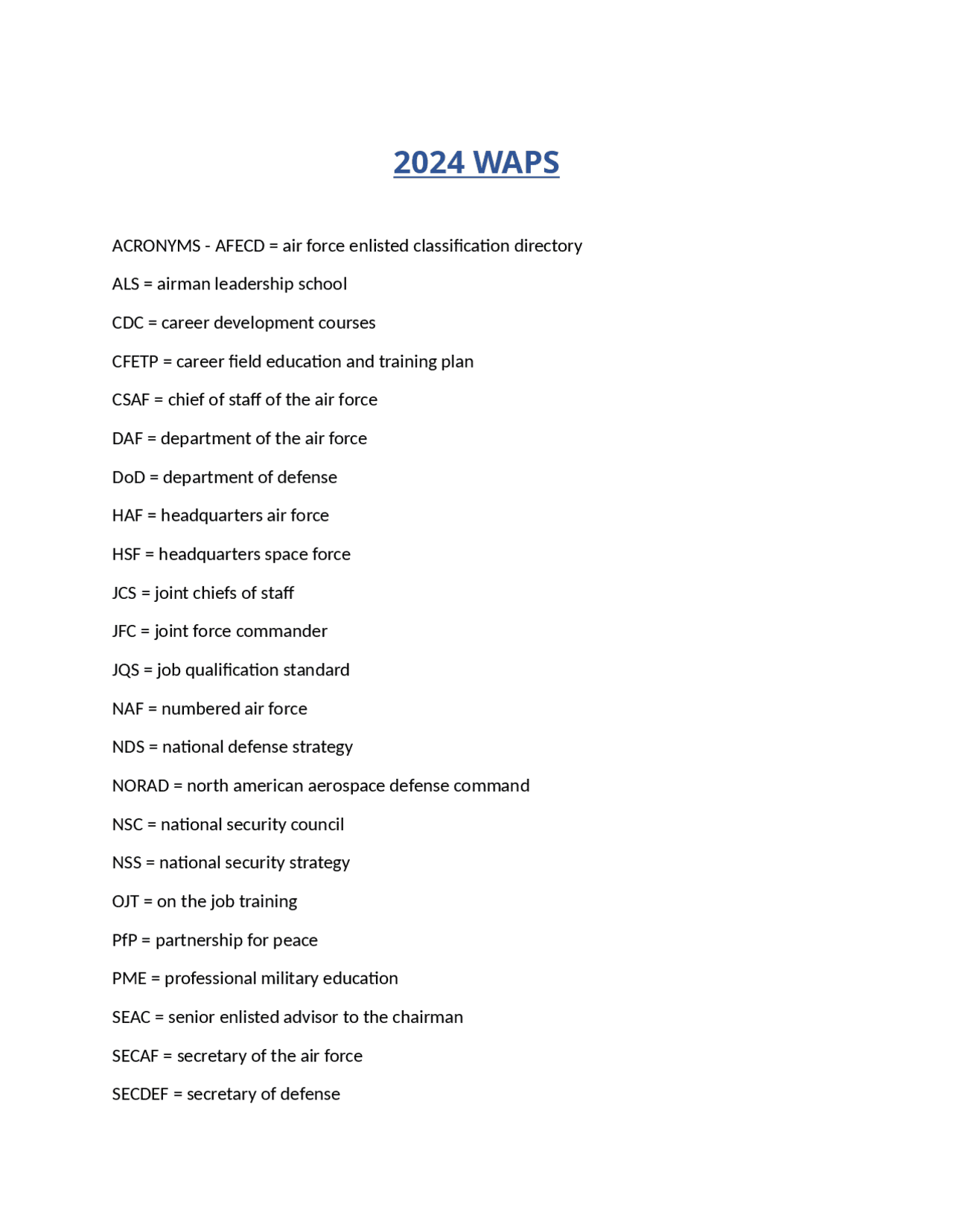2024 WAPSQUESTIONS AND ANSWERS 2025 | Exams Advanced Education | Docsity
