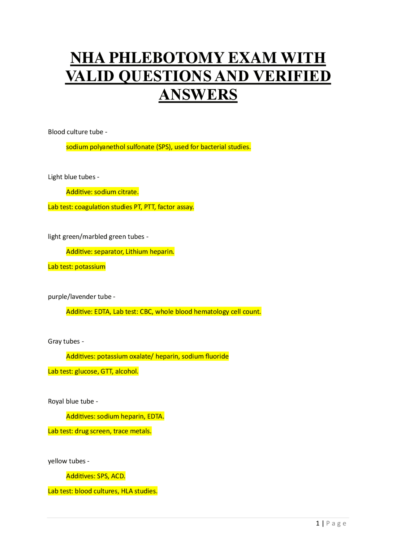 Phlebotomy Exam Preparation: Questions and Answers for Blood Collection ...