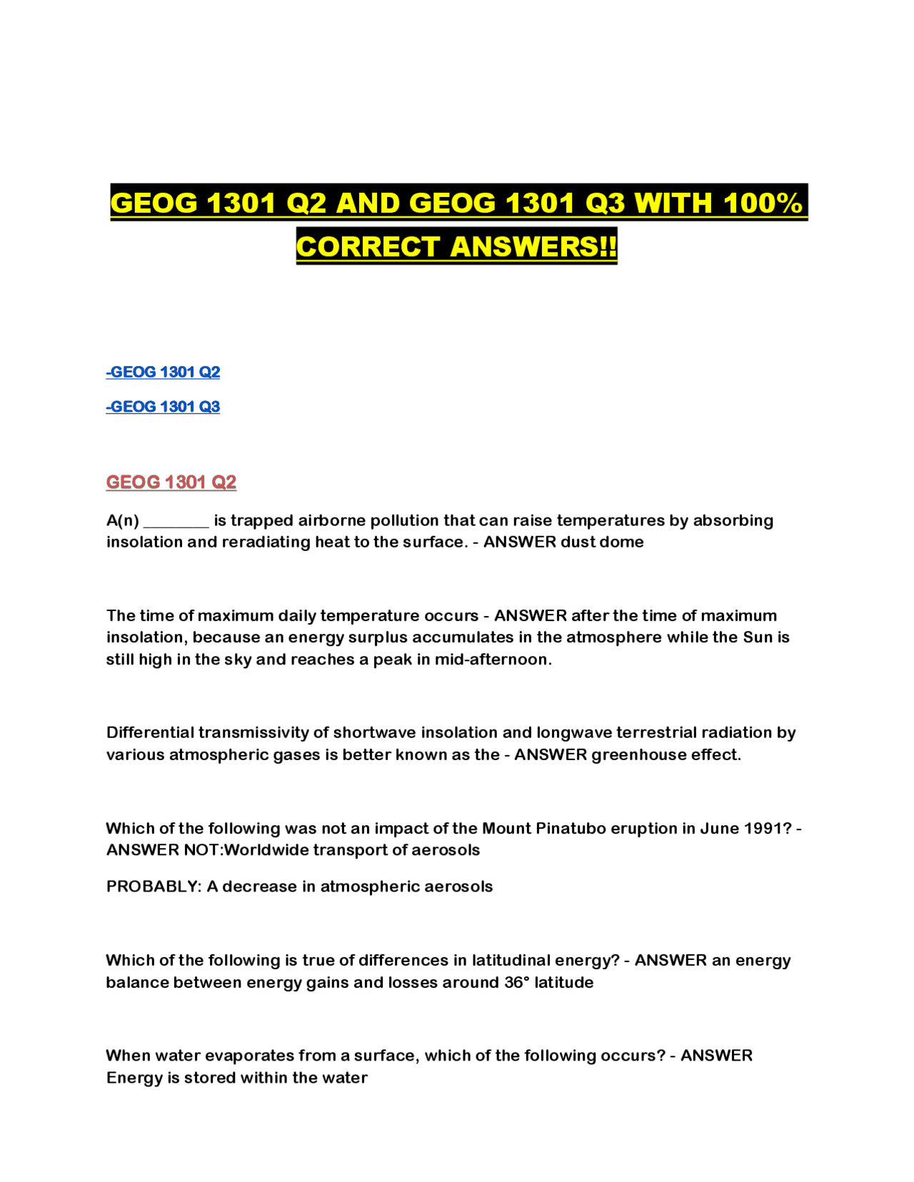 Atmospheric and Oceanic Circulation: Multiple Choice Questions and ...