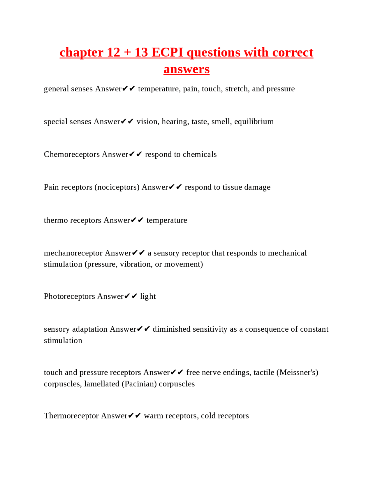 chapter 12 + 13 ECPI questions with correct answers | Exams Nursing ...