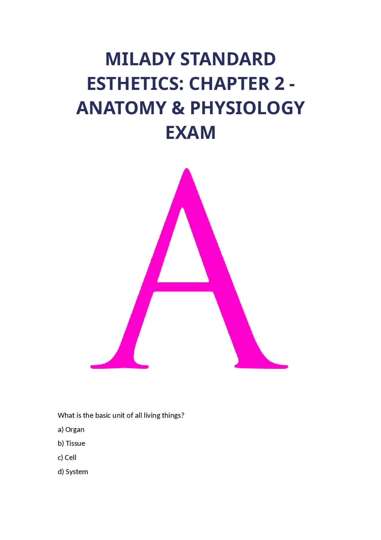 Milady Anatomy Worksheets , Milady Standard Cosmetology, 13th Edition ...