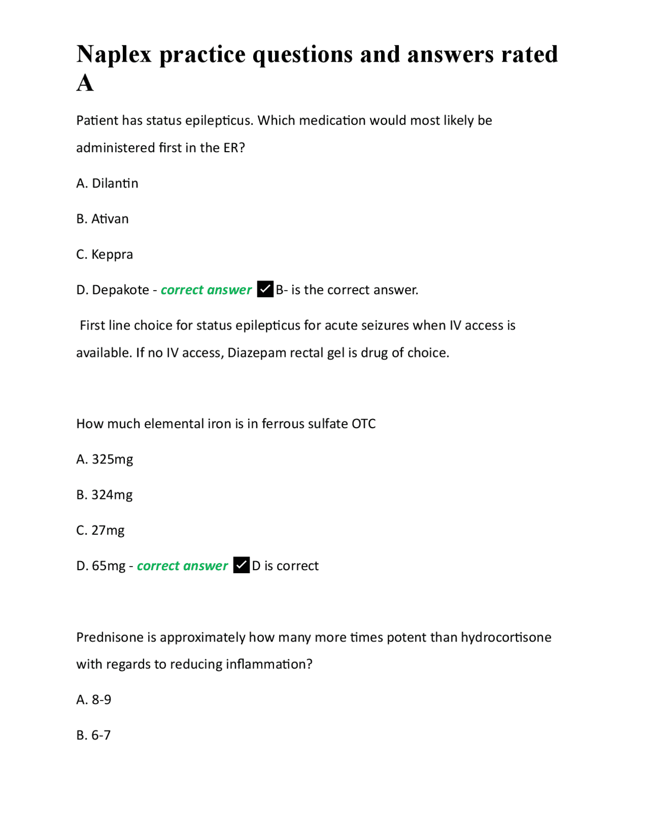 Naplex Practice: Pharmacology, Endocrinology, & Diabetes | Exams ...