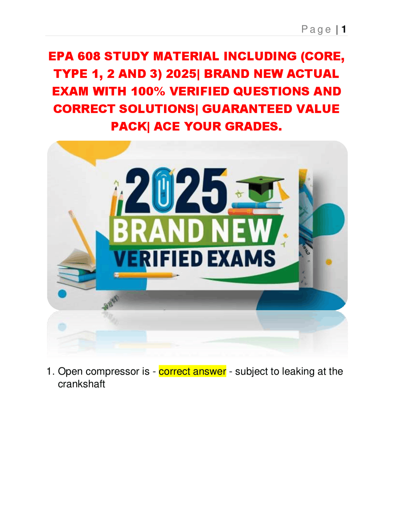 EPA 608 STUDY MATERIAL INCLUDING (CORE, TYPE 1, 2 AND 3) 2025| BRAND ...