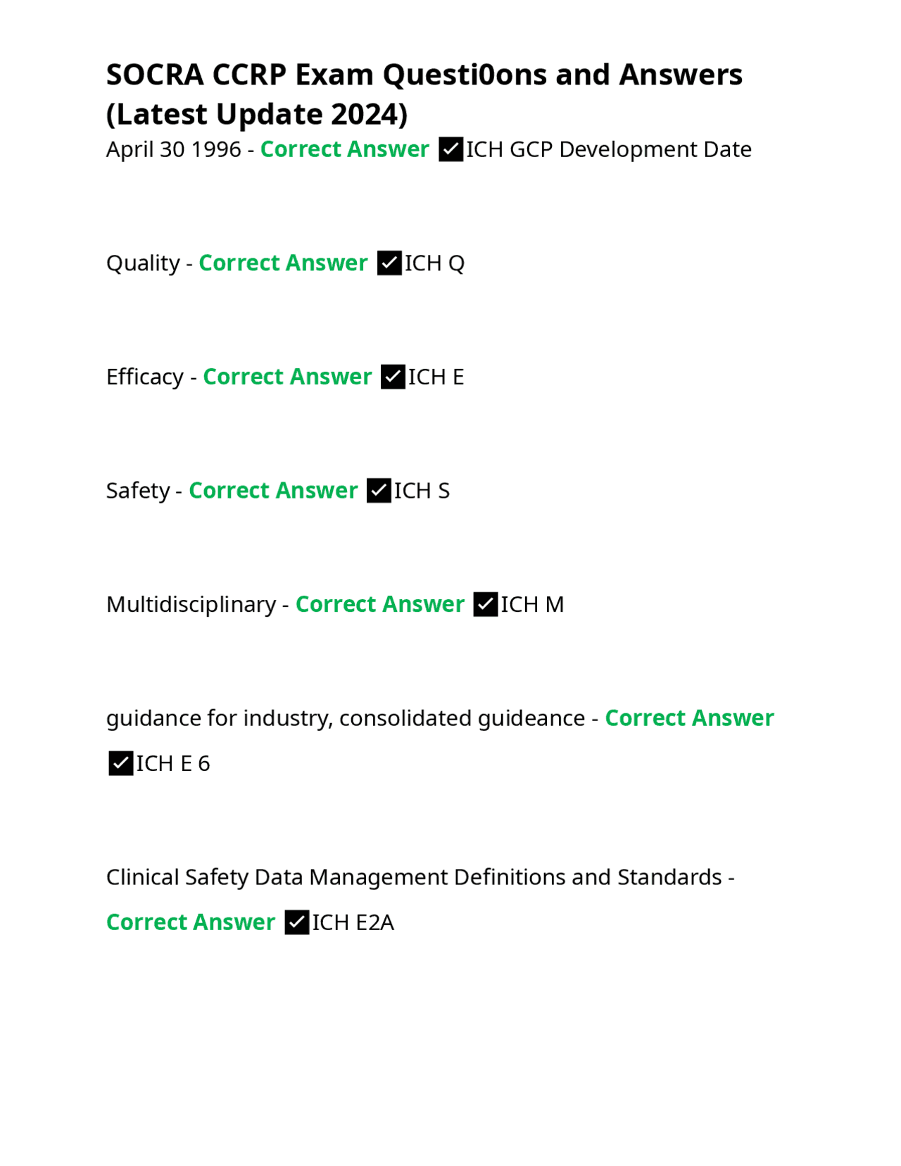 SOCRA CCRP Exam Questions and Answers (Latest Update 2024) | Exams ...