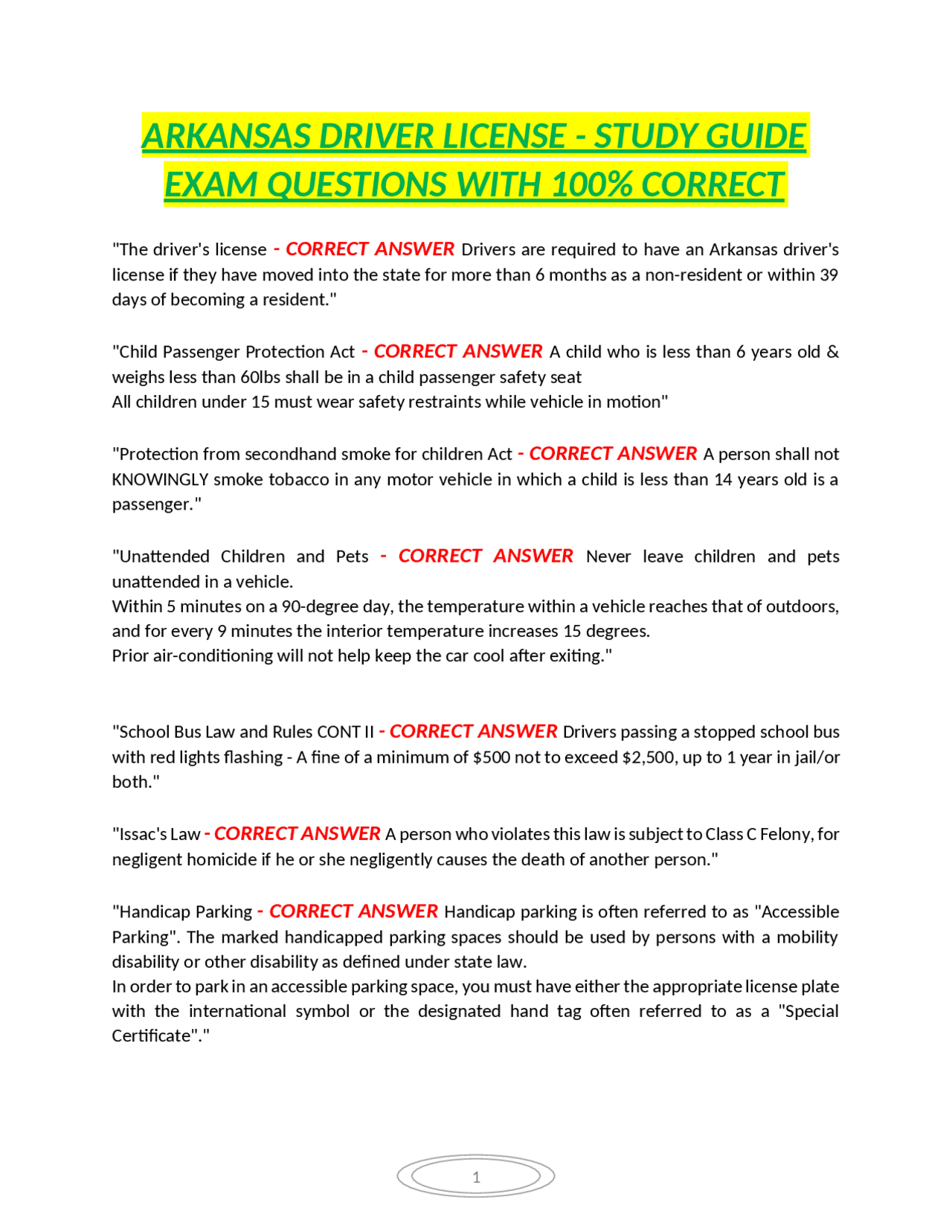 ARKANSAS DRIVER LICENSE - STUDY GUIDE | Exams Traffic Control and ...