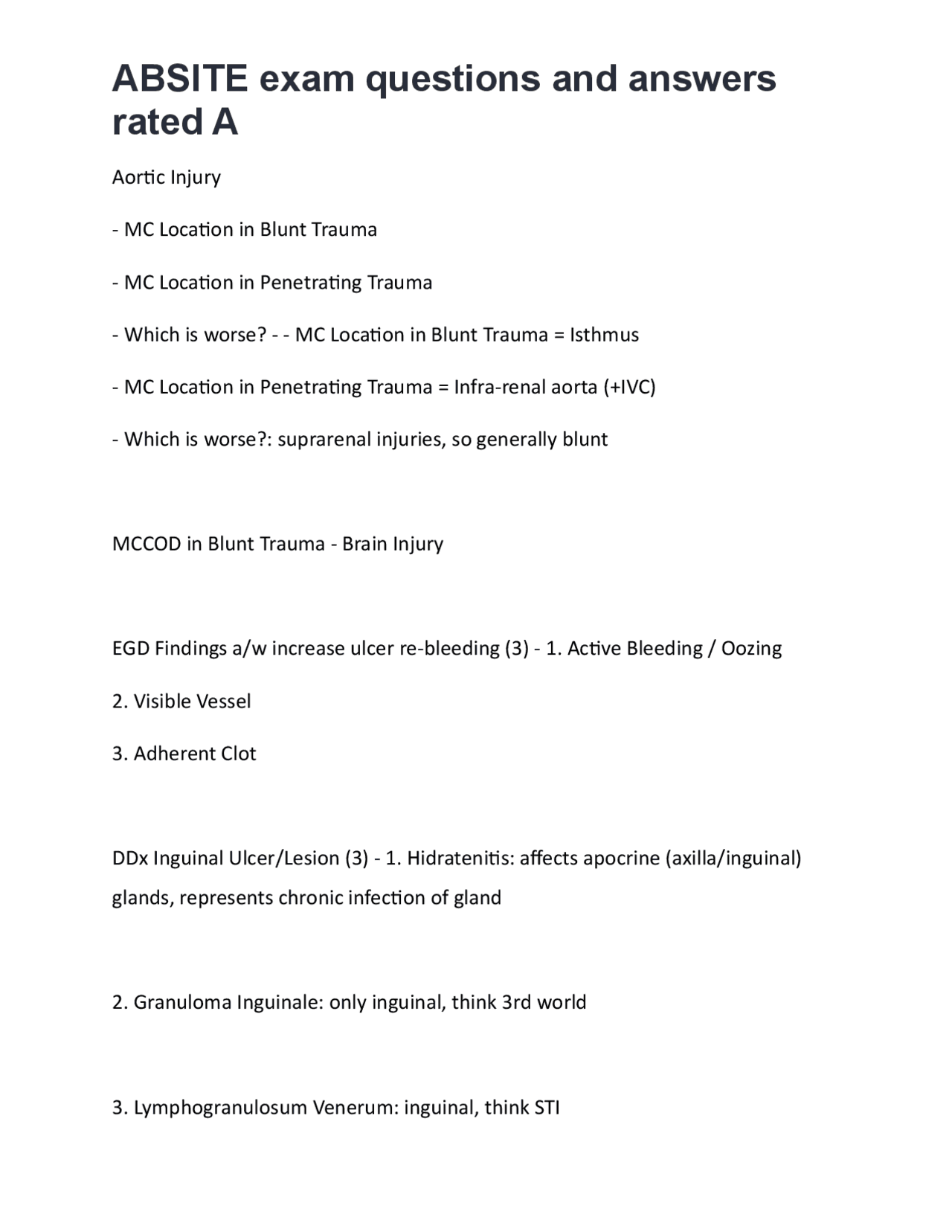 ABSITE Exam Questions and Answers: A Comprehensive Review of Key ...