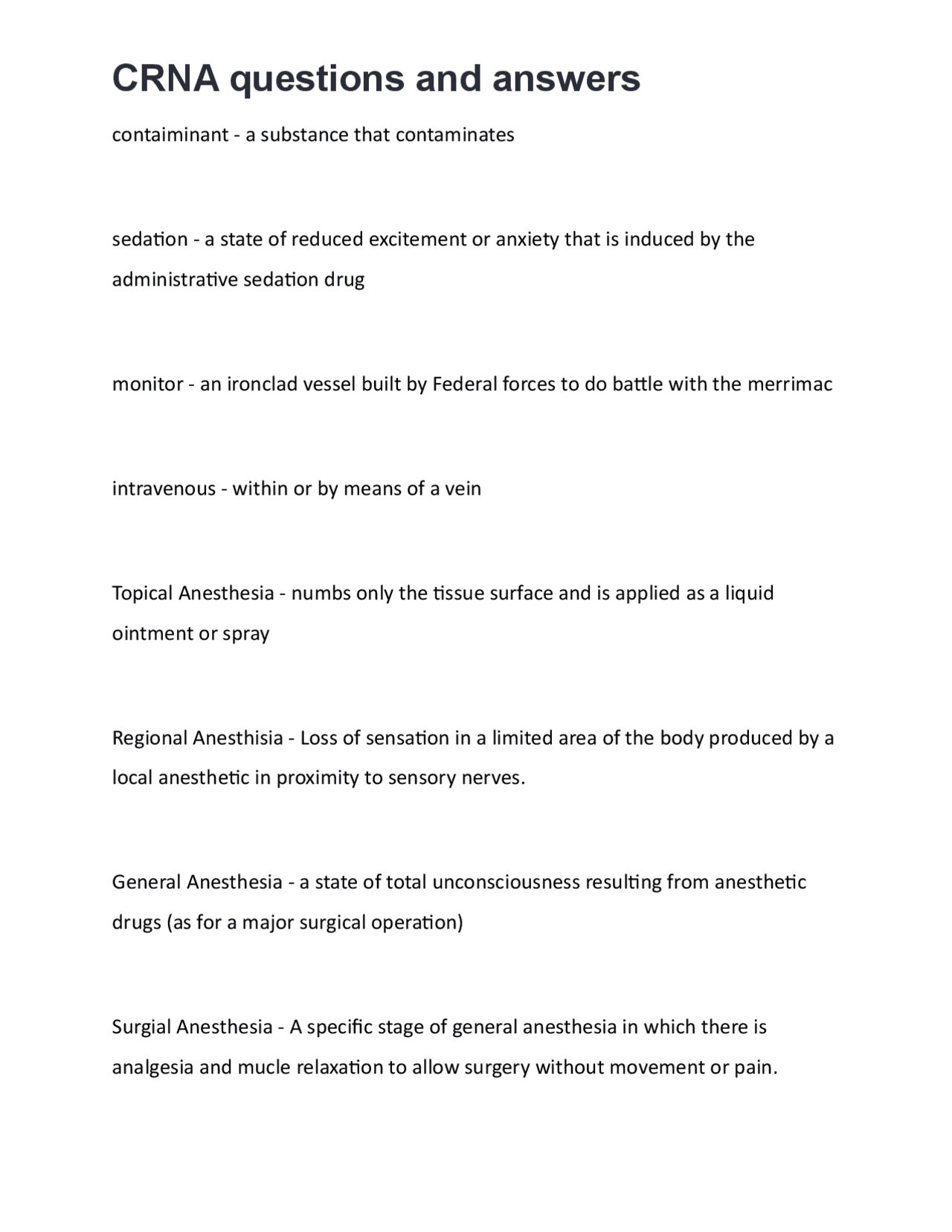 CRNA Questions and Answers: A Comprehensive Guide to Anesthesia ...