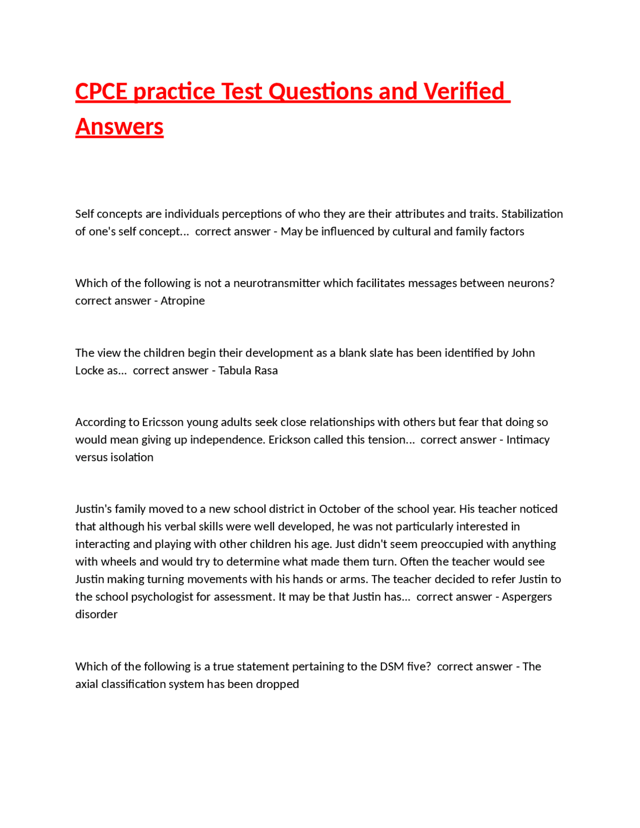 CPCE Practice Test Questions and Answers: A Guide to Counseling ...