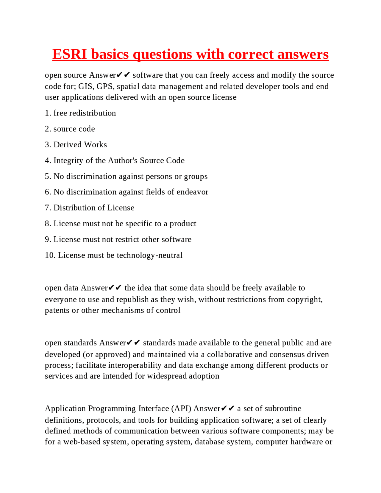 ESRI Basics: Open Source Geospatial Technologies and Data | Exams Computer Science | Docsity