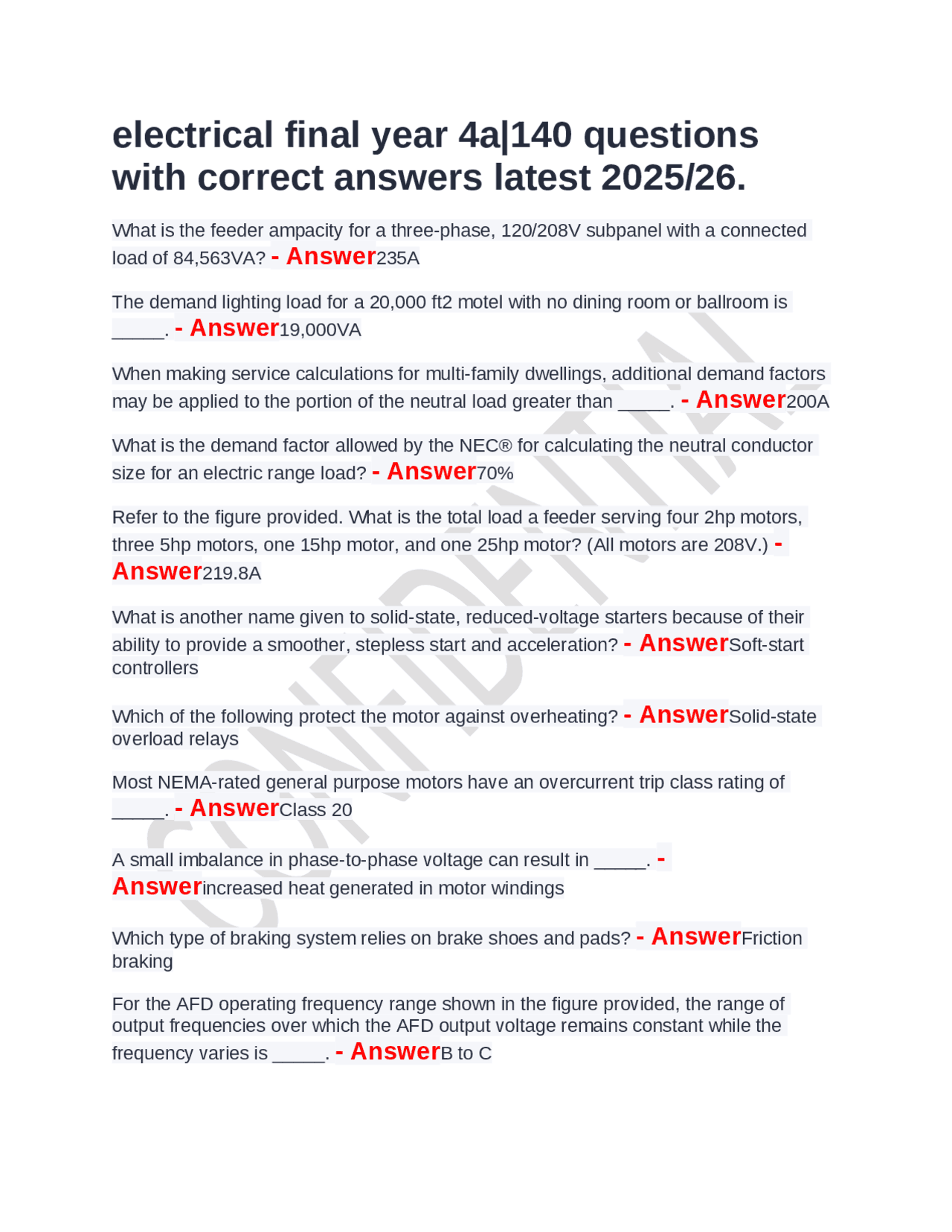 Electrical Engineering Final Year Exam Preparation: 140 Questions with Answers | Exams Nursing ...
