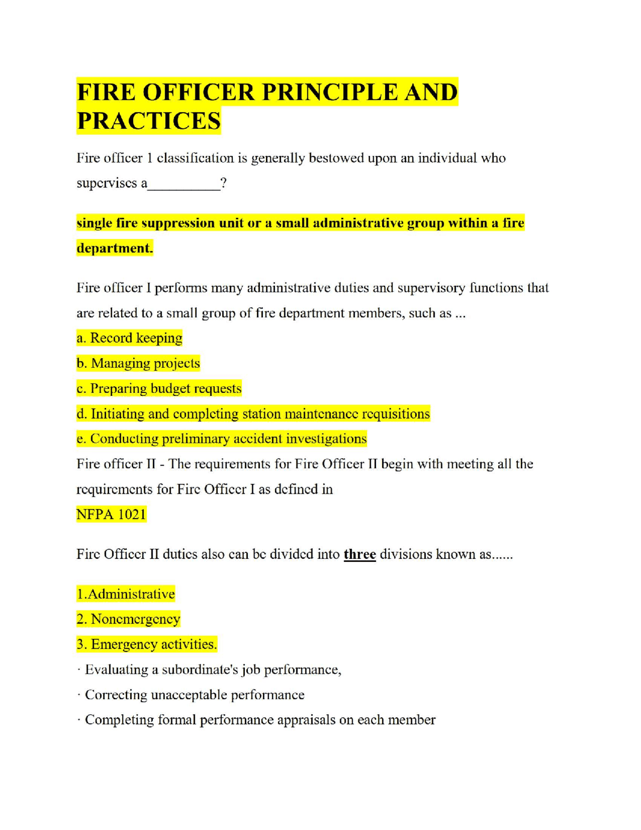 FIRE OFFICER PRINCIPLE AND PRACTICES | Exams Safety and Fire ...