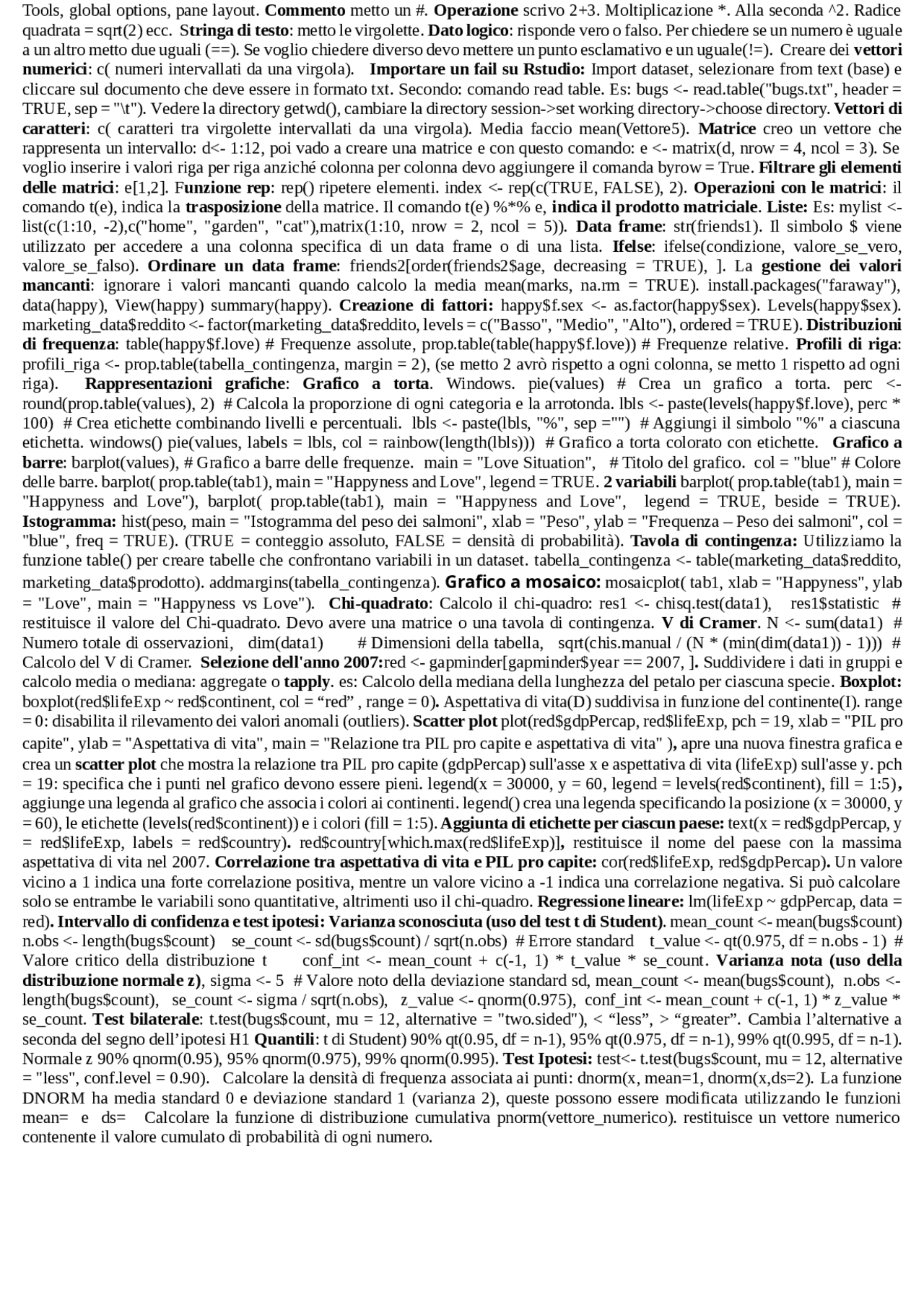 foglio esame statistica | Exams Mathematics | Docsity