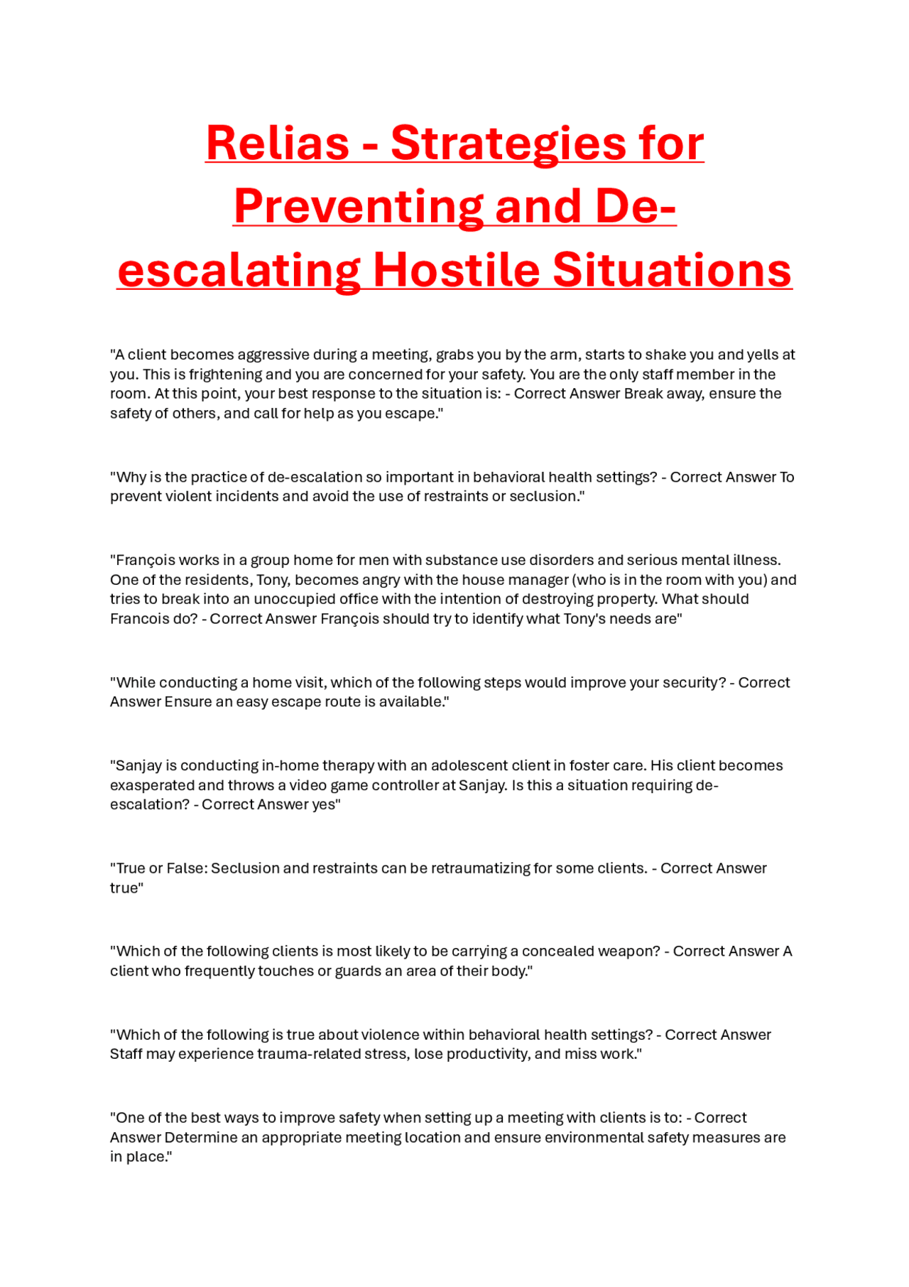 hostile situations