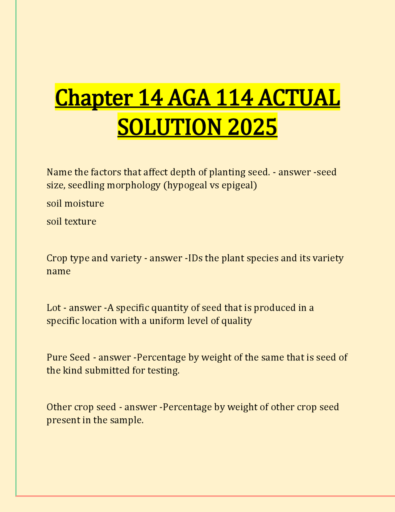 Chapter 14 AGA 114 ACTUAL SOLUTION 2025.pdf | Exams Nursing | Docsity