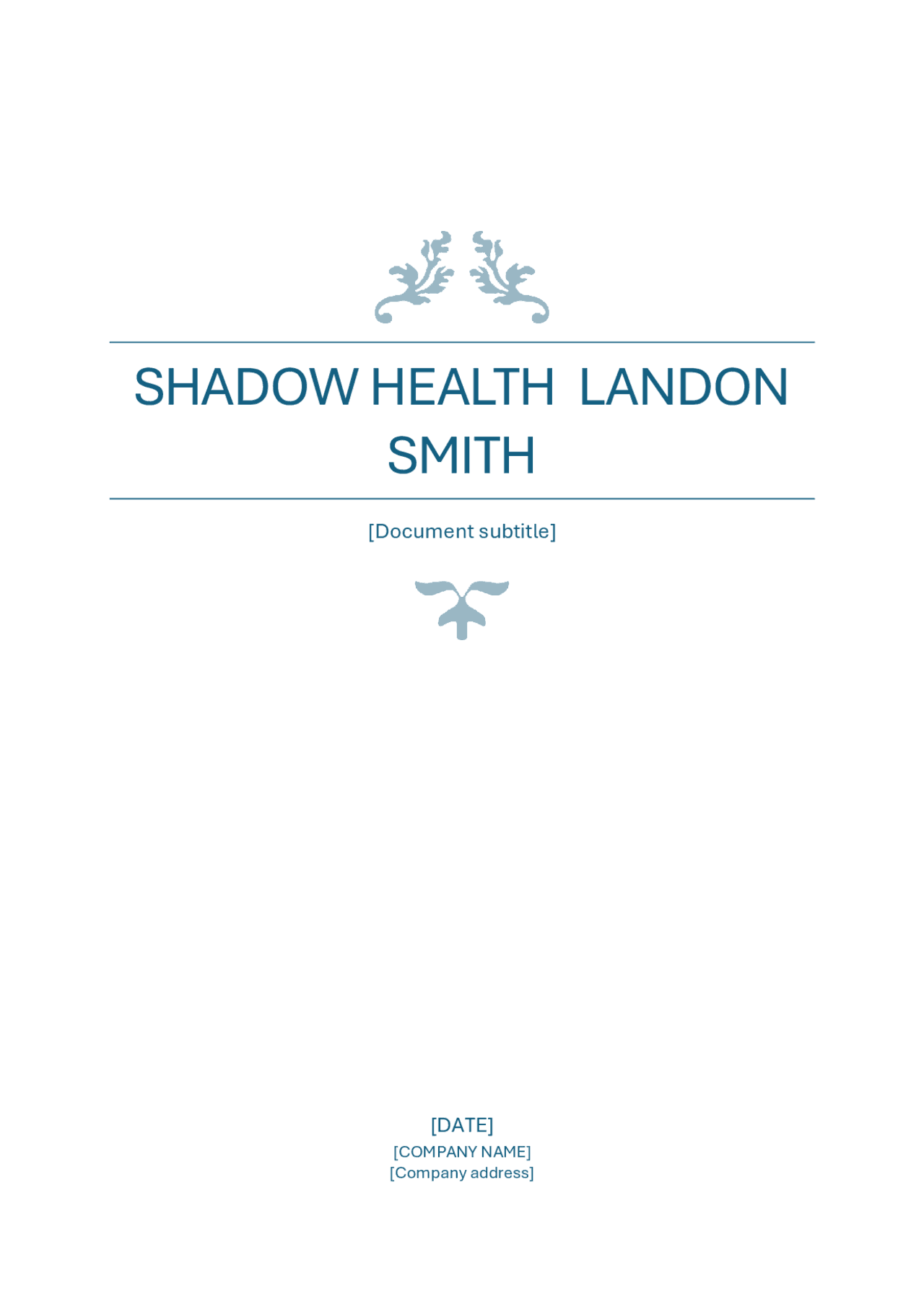 SHADOW HEALTH LANDON SMITH | Exams Public Health | Docsity