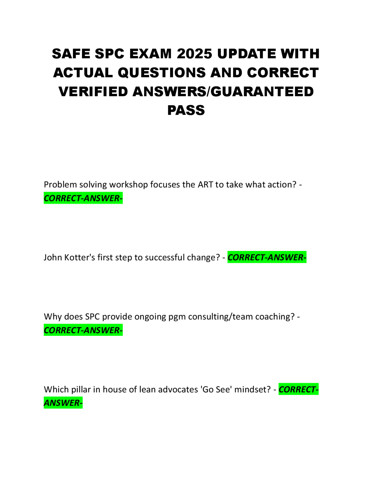 SAFE SPC EXAM 2025 UPDATE WITH ACTUAL QUESTIONS AND CORRECT VERIFIED ...