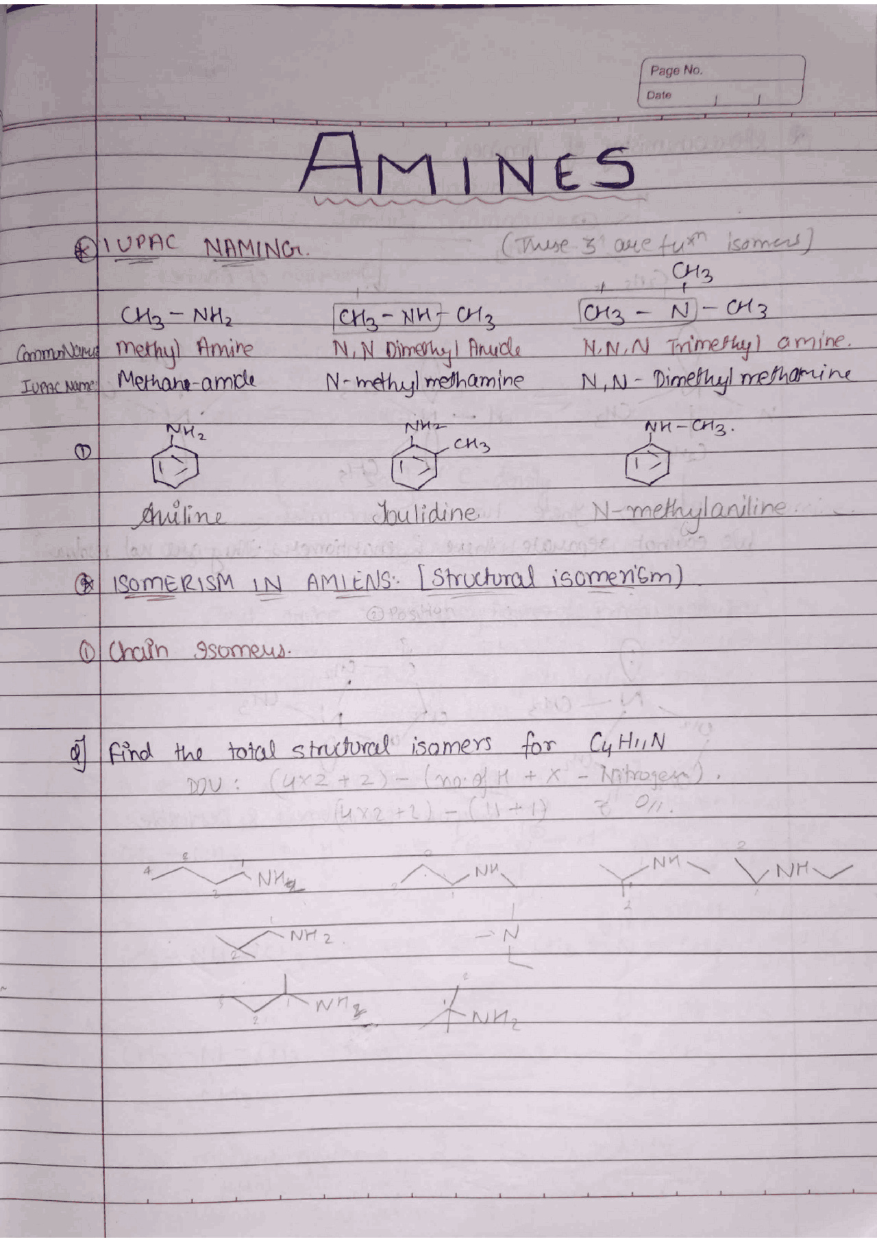 Best Amines Notes effectively summarized | Study notes Chemistry | Docsity